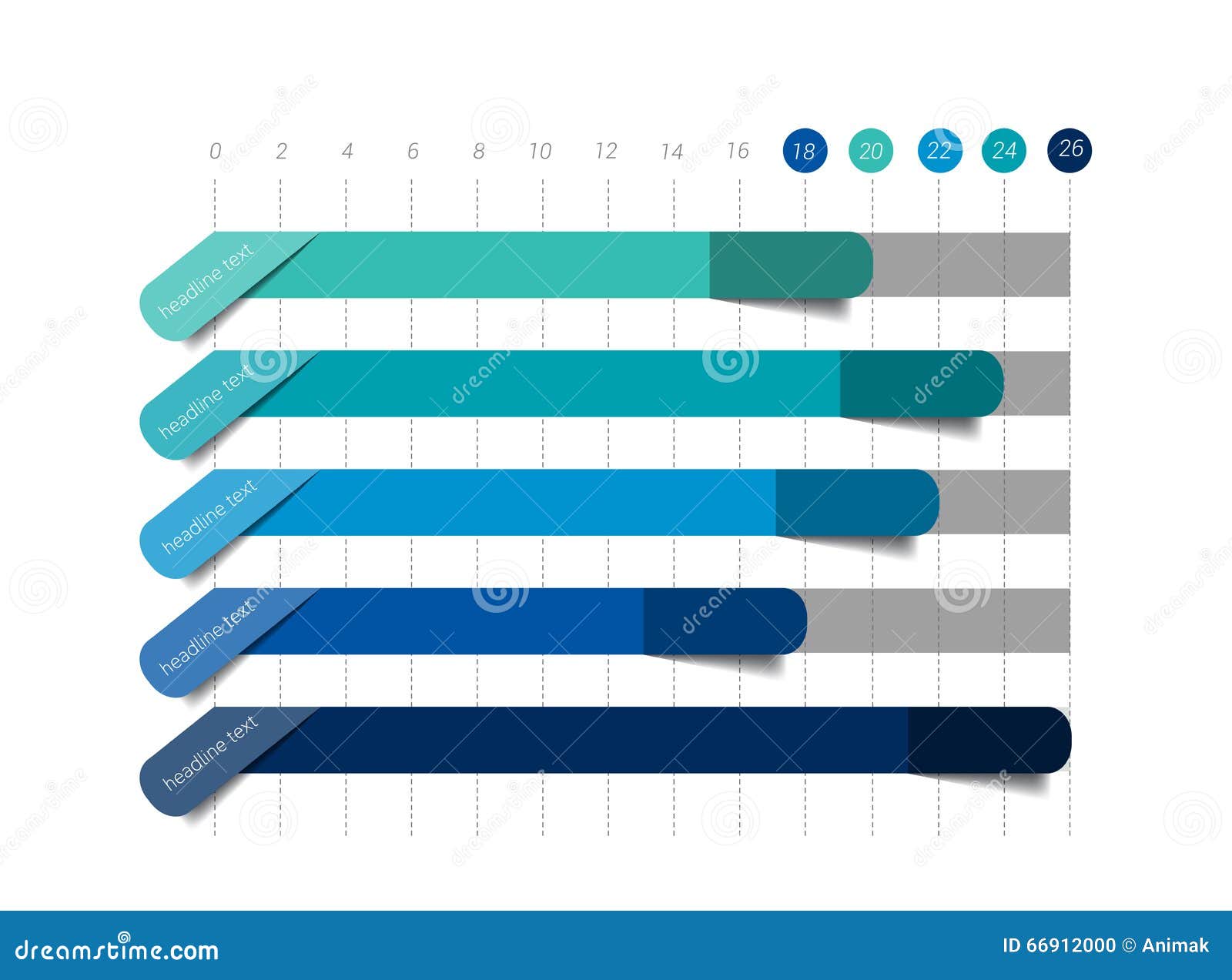Flat Chart, Graph. Simply Blue Color Editable Stock Vector ...