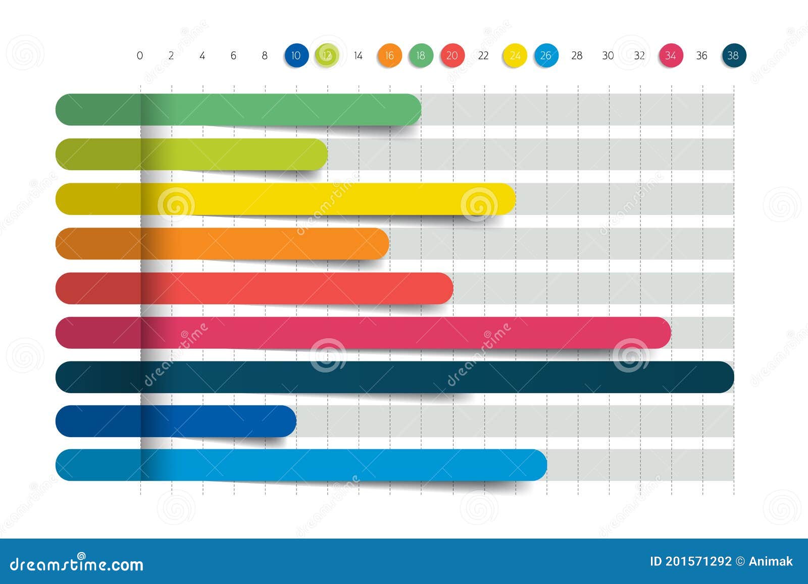 Flat Chart, Graph. Simply Color Editable Stock Vector - Illustration of ...