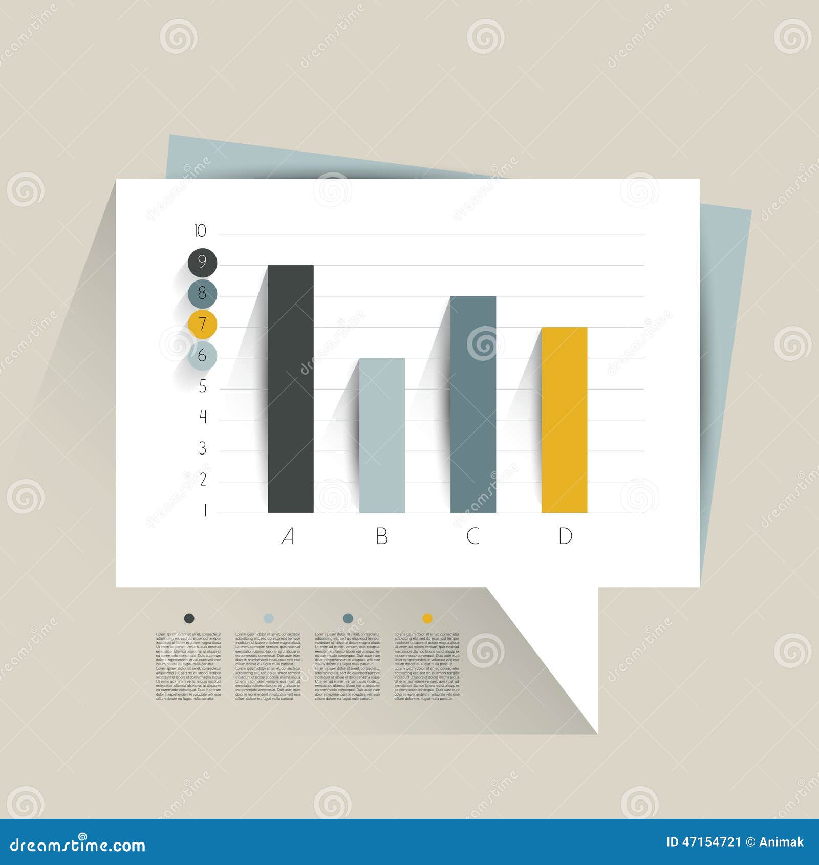 Flat Chart, Graph. Simply Color Editable Stock Vector - Illustration of ...