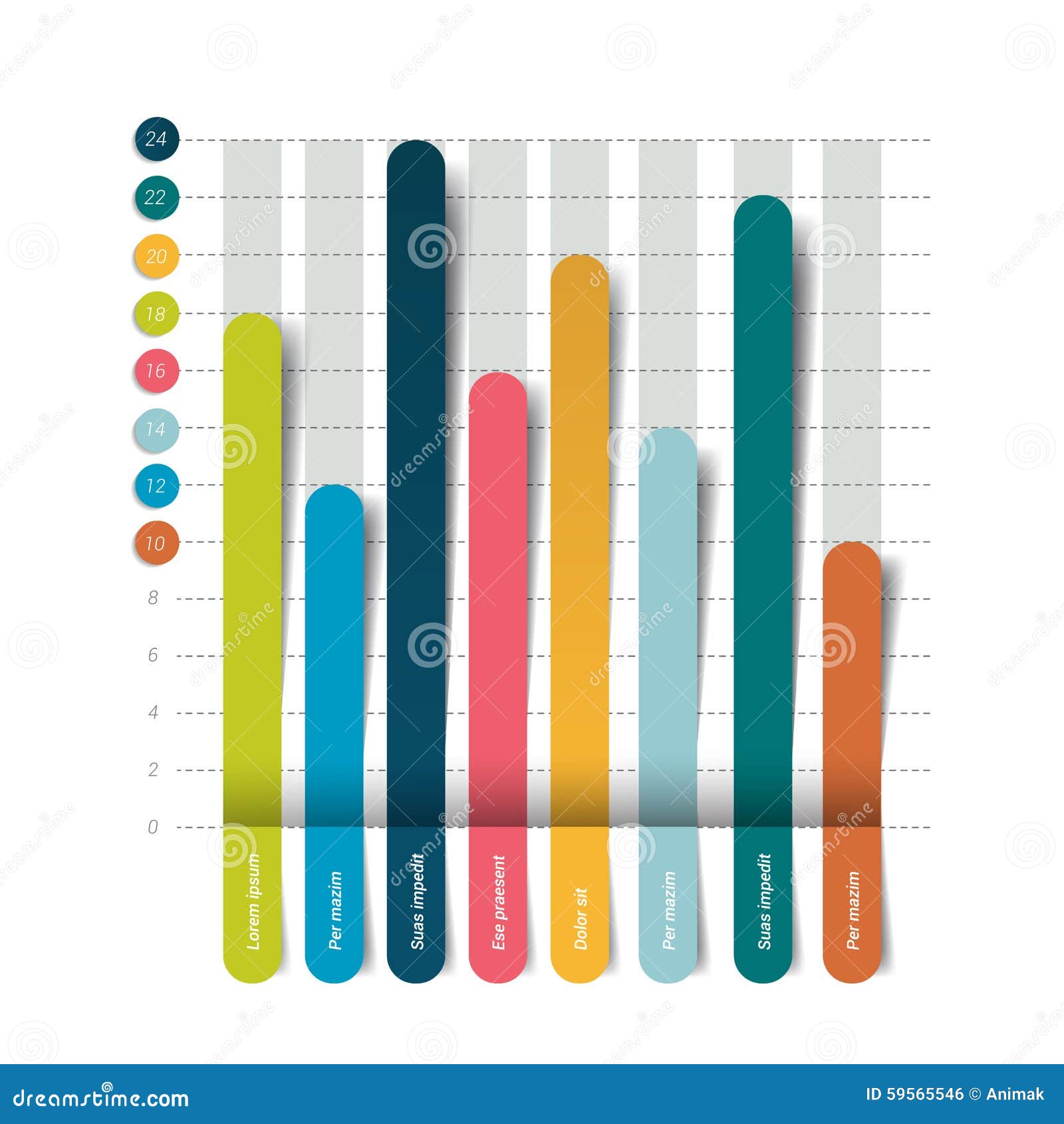 Flat Chart, Graph. Simply Color Editable Stock Vector - Illustration of ...