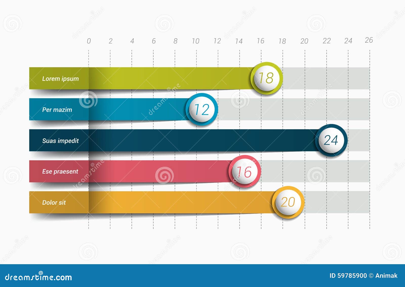 Flat Chart, Graph. Simply Color Editable Stock Vector - Illustration of ...