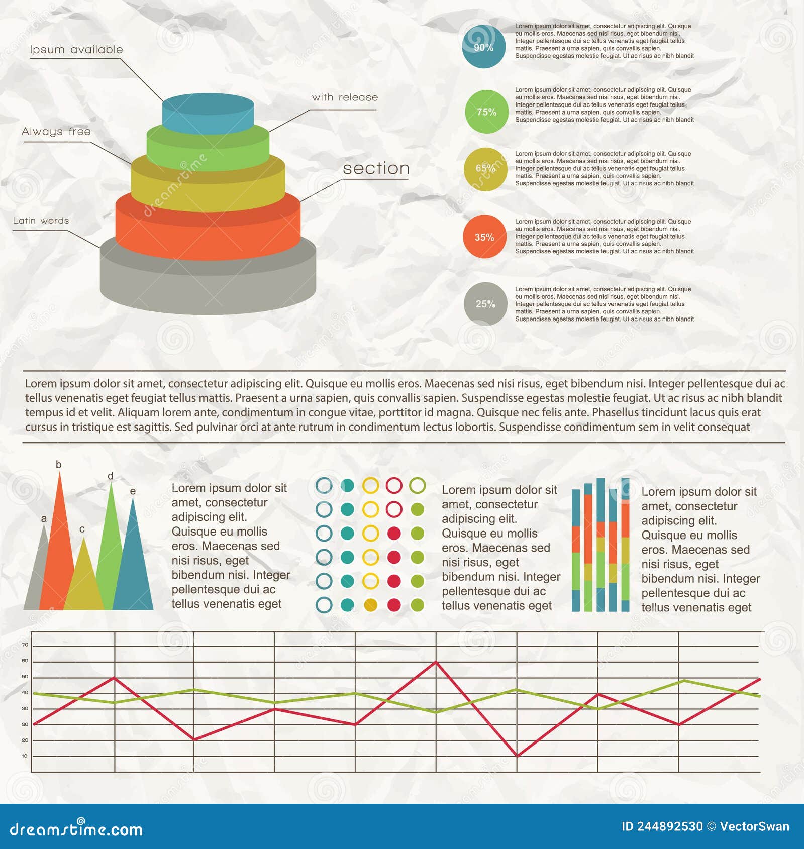 Flat Chart Infographic stock vector. Illustration of rate - 244892530