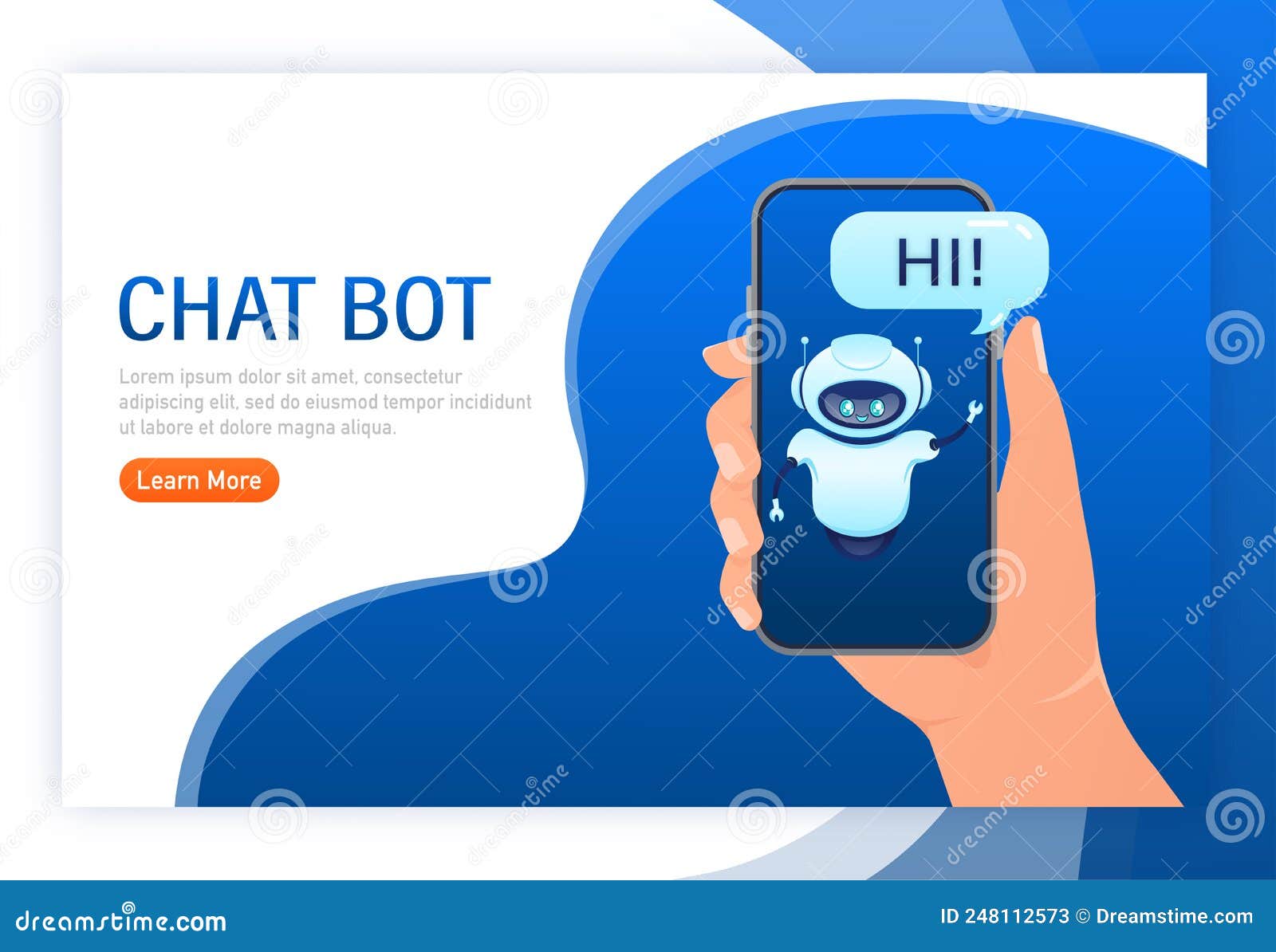 Flat Chat Bot For Web Design Flat Isometric Vector Illustration Stock