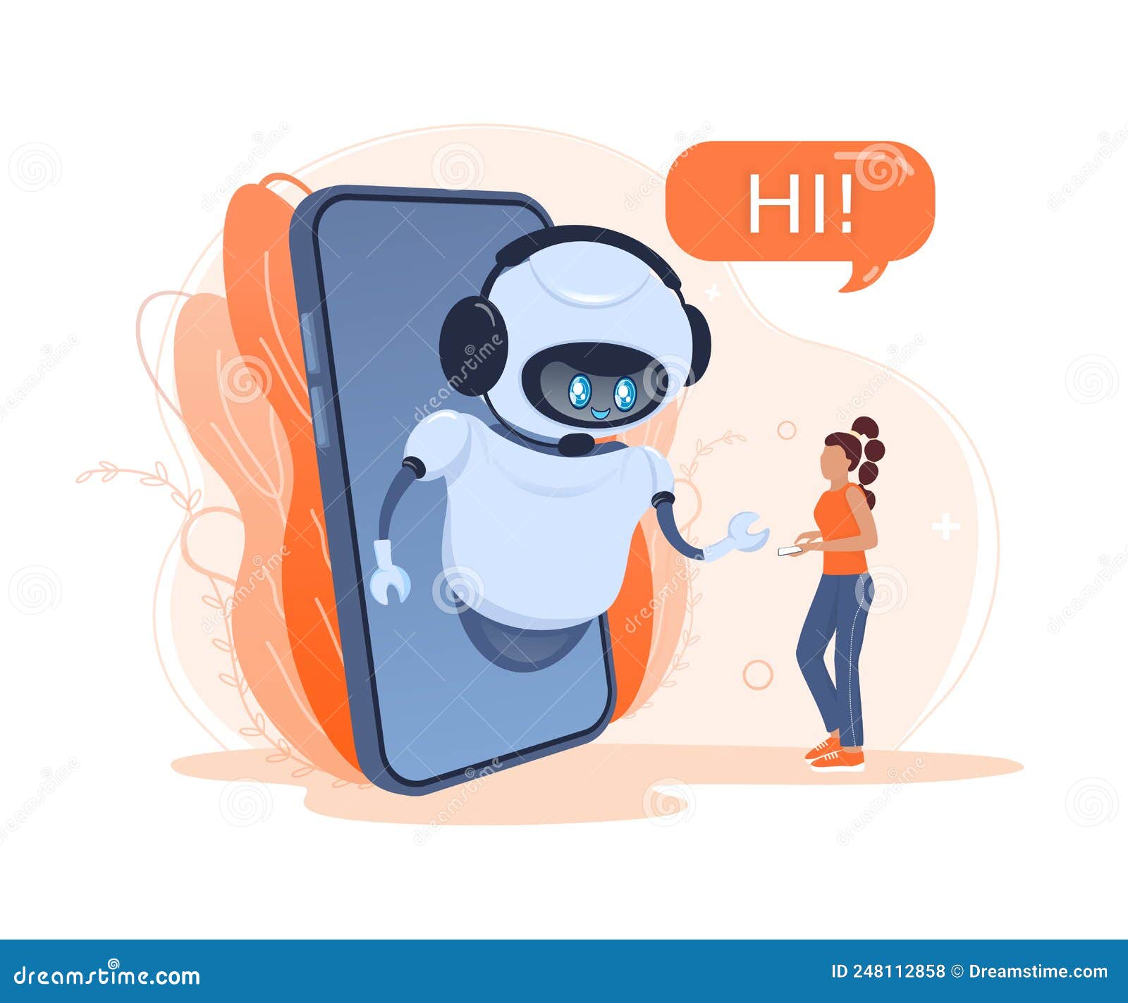 Flat Chat Bot for Web Design. Flat Isometric Vector Illustration Stock ...