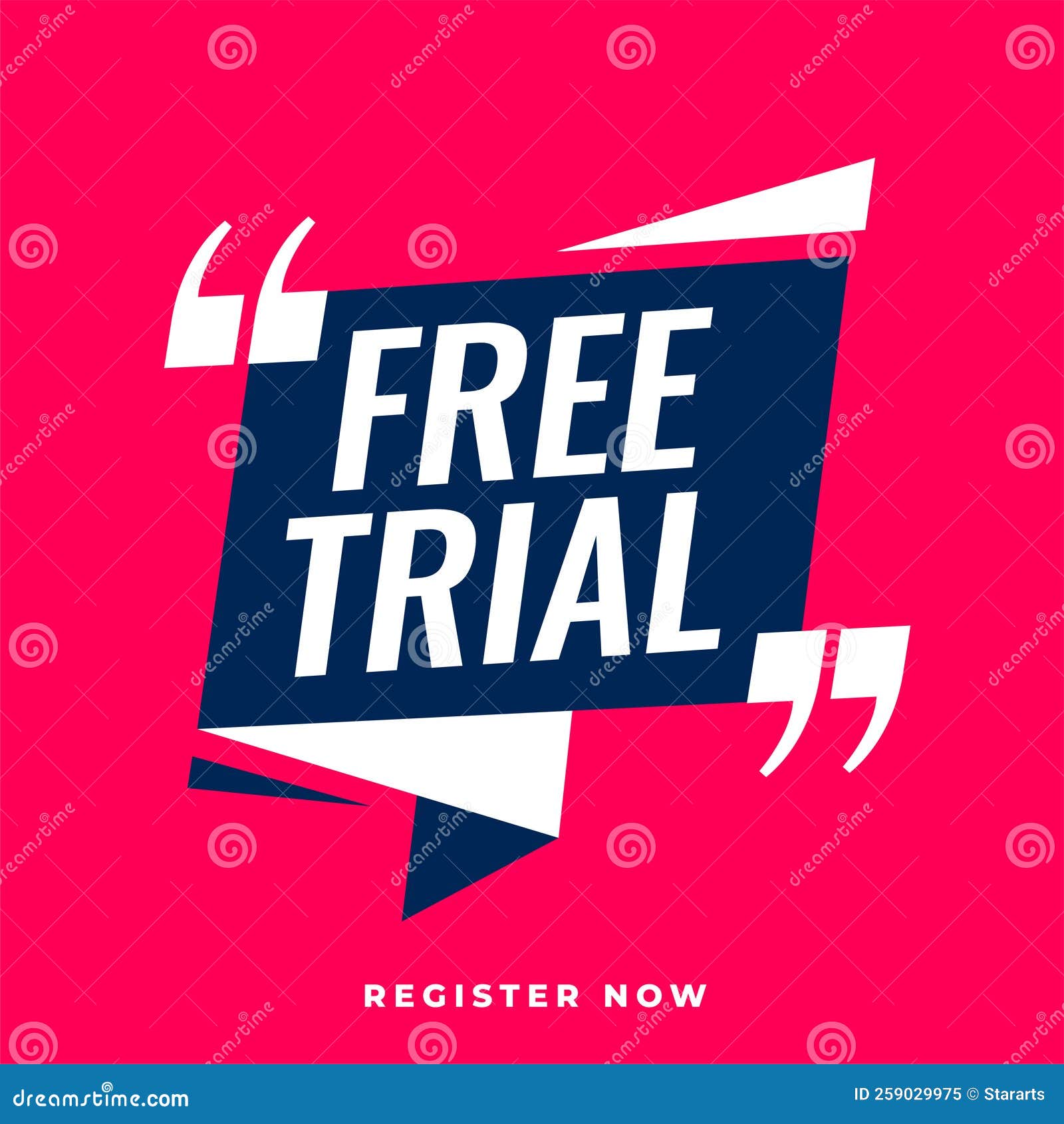 Flat Chat Origami Bubble Style Free Trial Poster Stock Vector ...