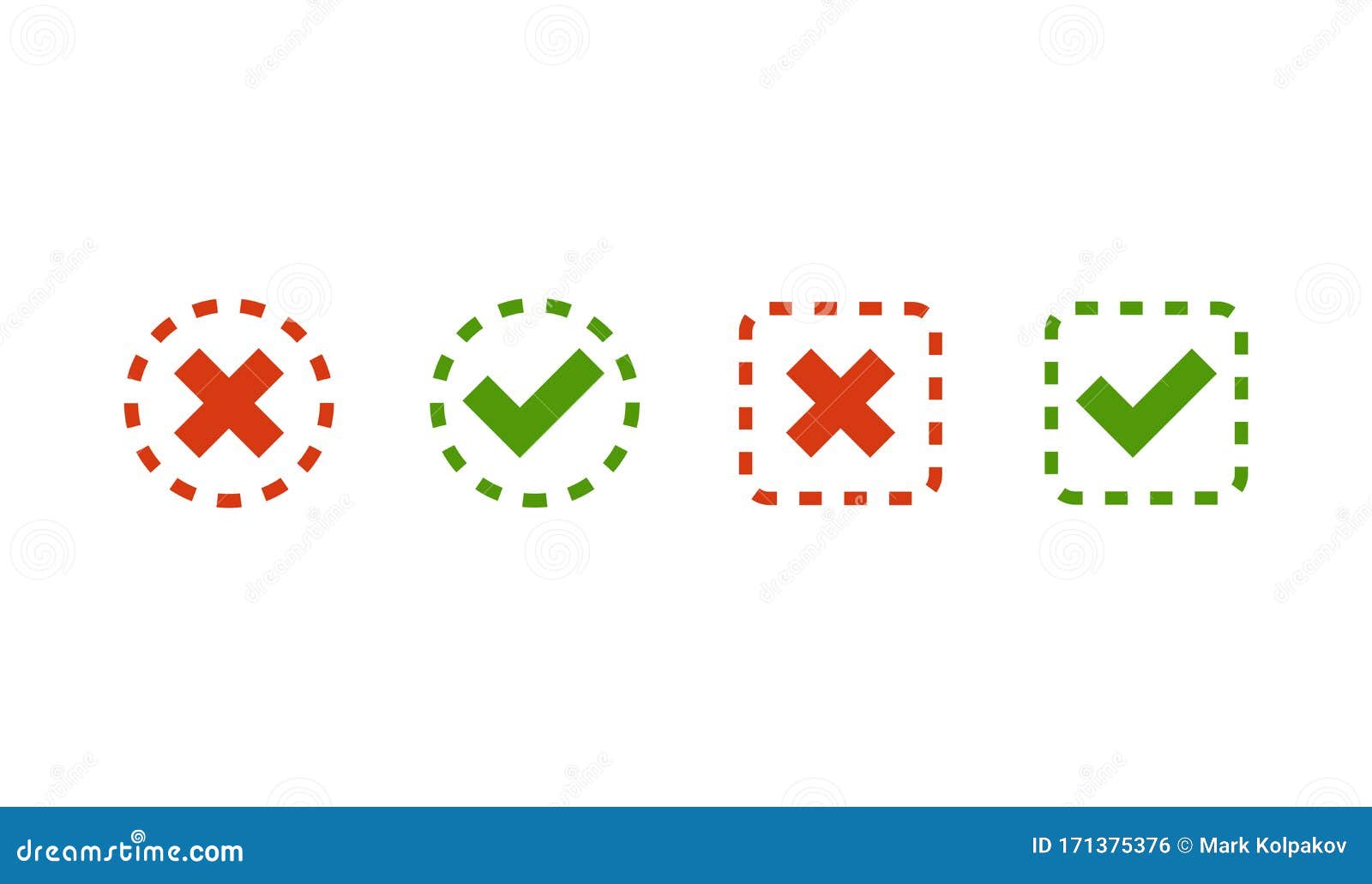 Flat Check List Vector Icon Set. Check List Tasks Completed And Not ...