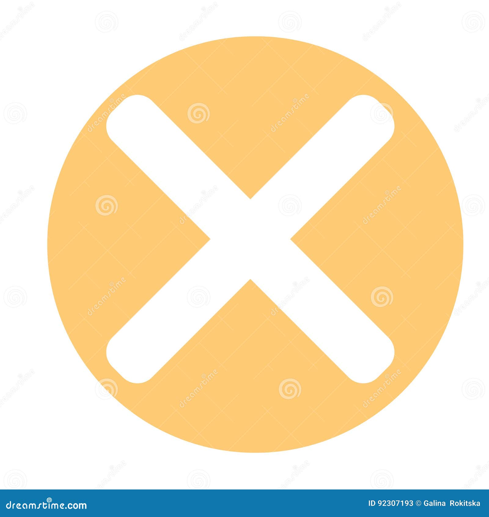 Flat Check Mark Icons in Orange Circle. Cross Icon. Vector Illustration ...