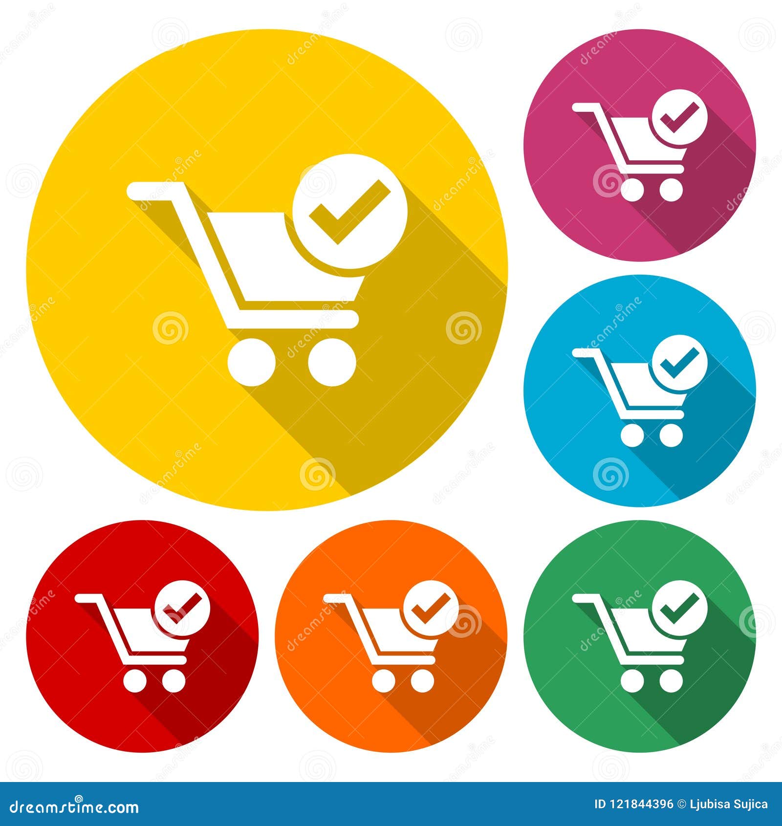 Flat checkout icons set stock vector. Illustration of flat - 121844396
