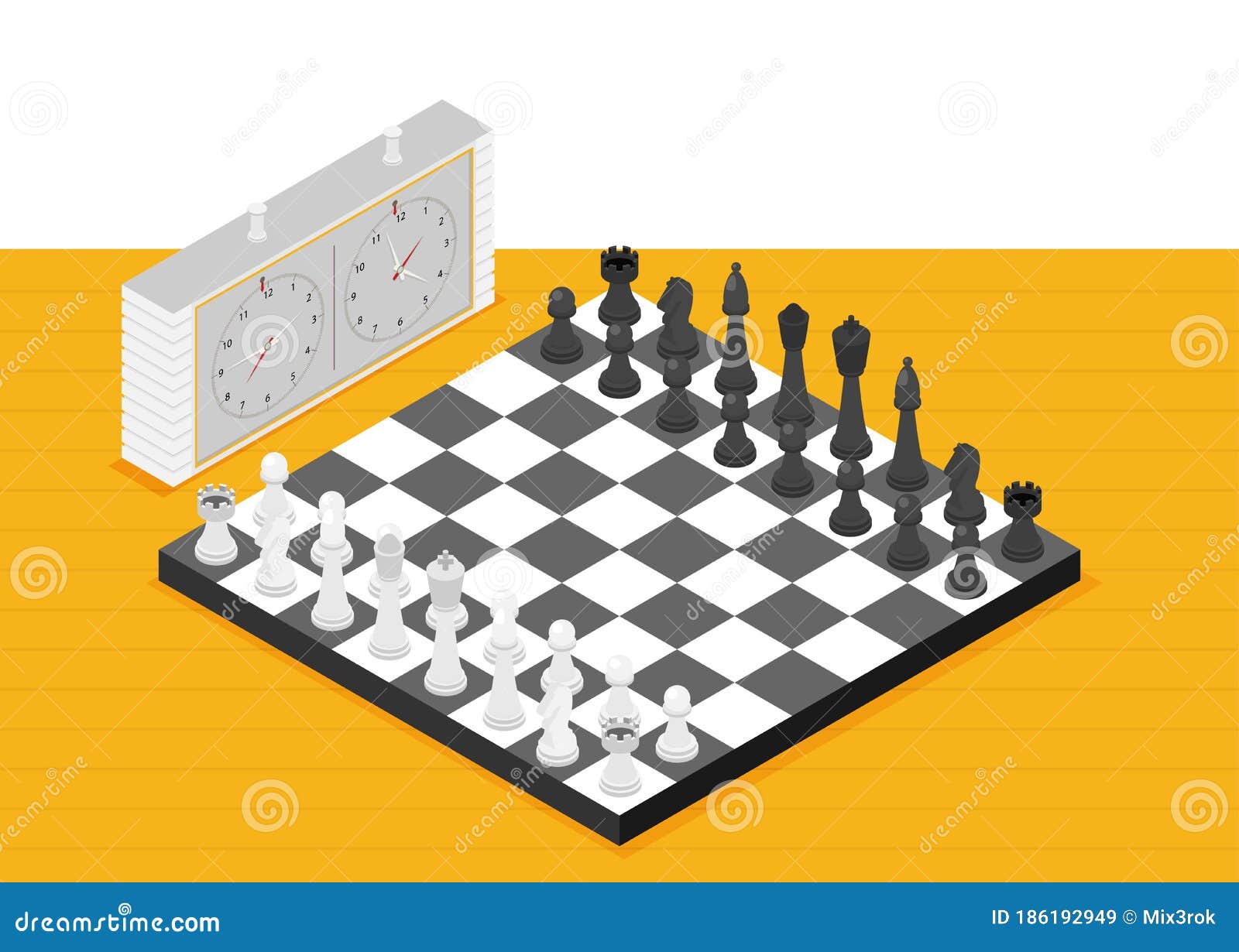 Chess Isometric. Board Game Figures Piece Queen Bishop Strategy Vector ...