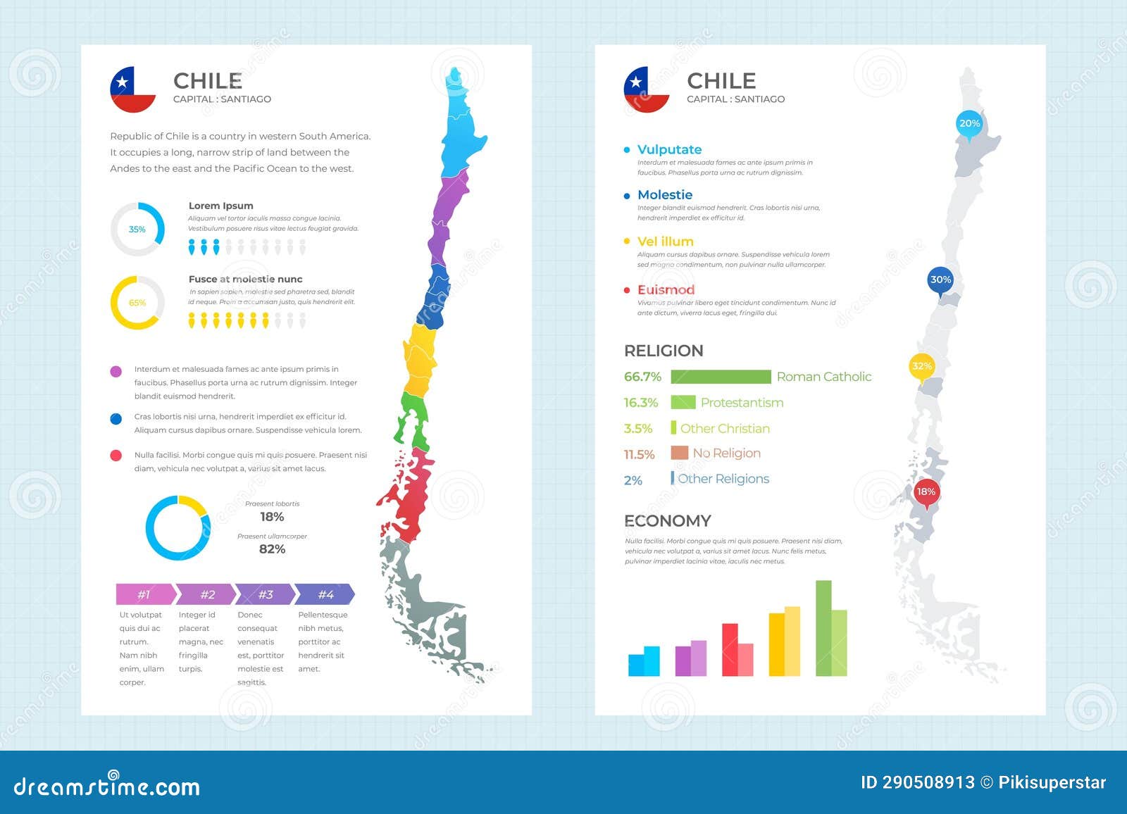 Chile - Infographic Map And Flag - Detailed Vector Illustration Stock ...