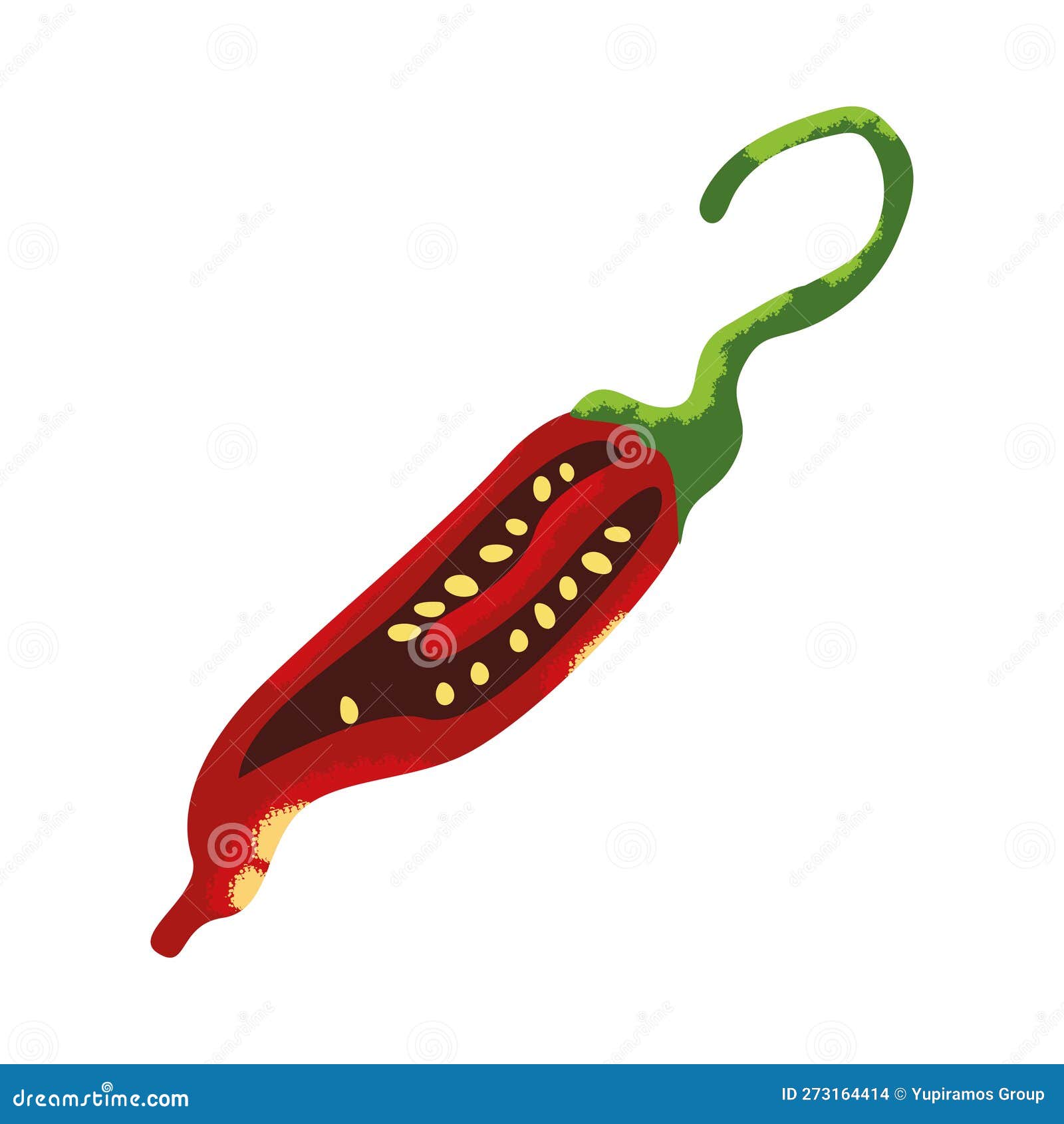 Flat Chili Pepper Illustration Stock Vector - Illustration of isolated ...