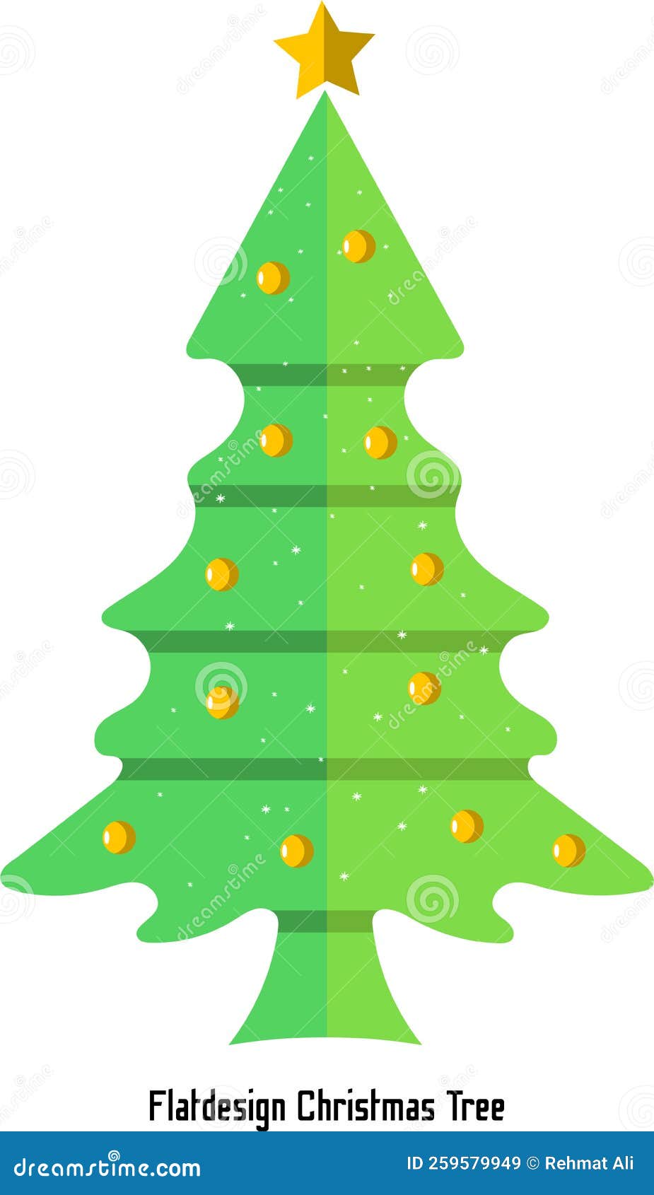 Flat Christmas Trees Illustration Vector Collection Stock Illustration ...