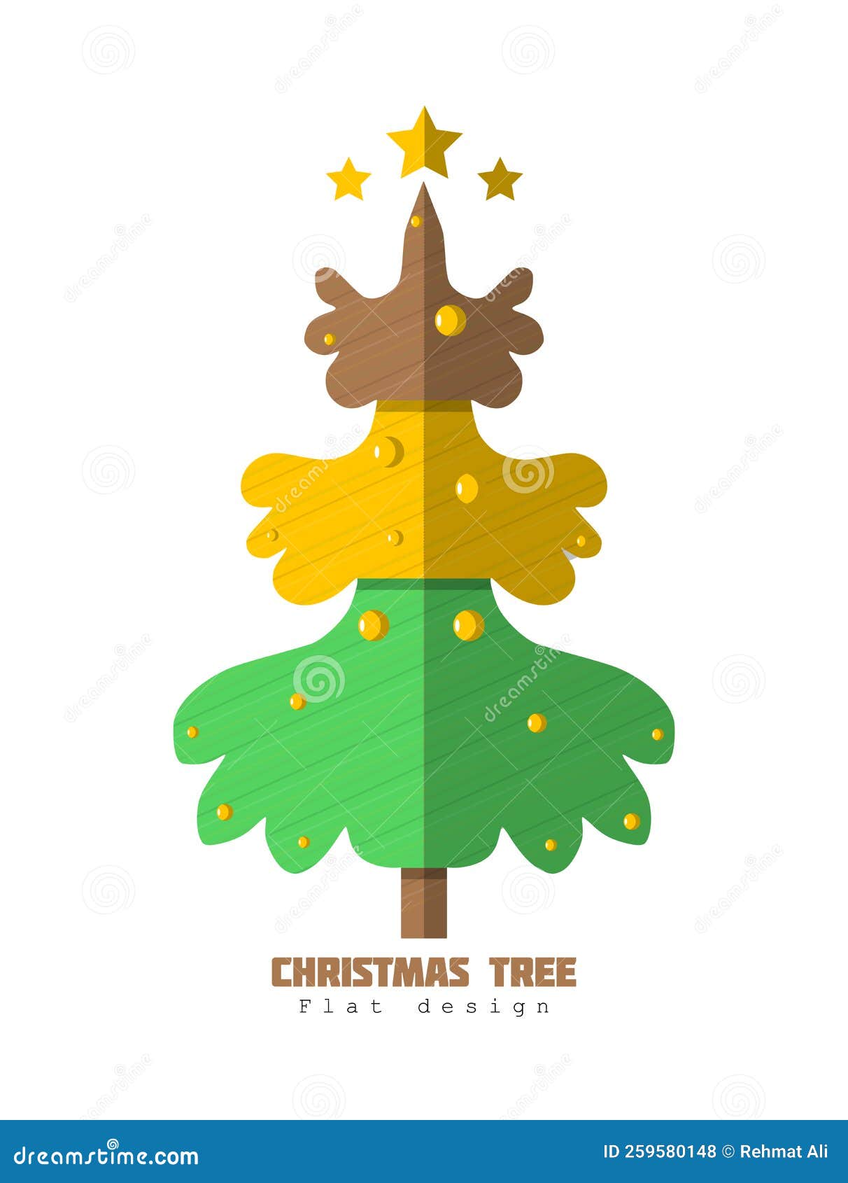 Flat Christmas Trees Illustration Vector Collection Stock Illustration ...