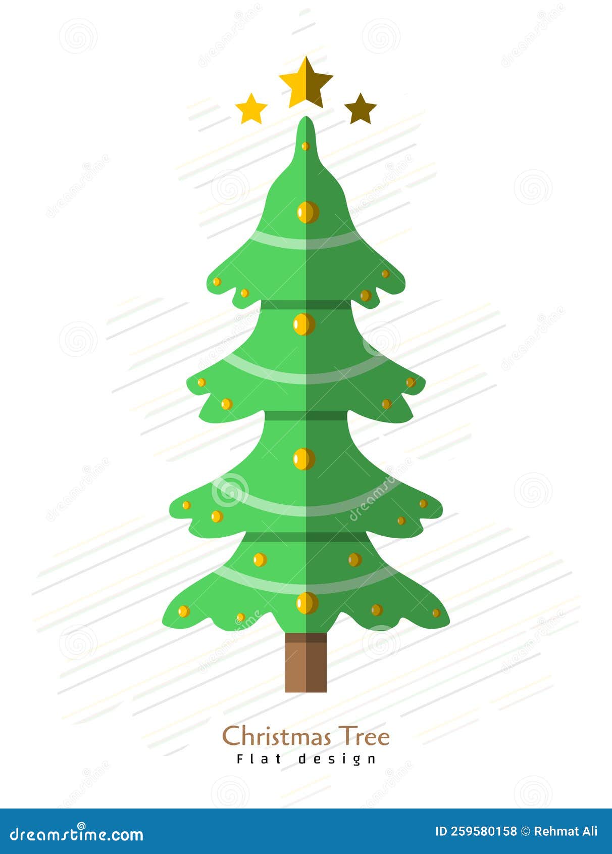Flat Christmas Trees Illustration Vector Collection Stock Illustration ...