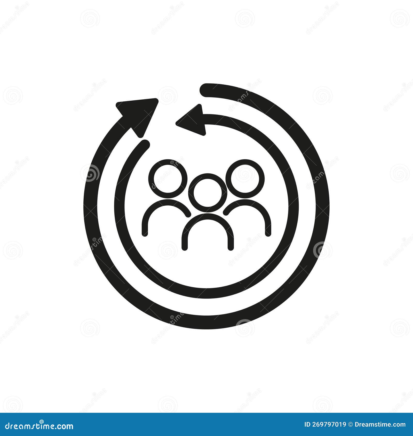Flat Circular Arrow Icon Team. Business Team Symbol. Vector ...