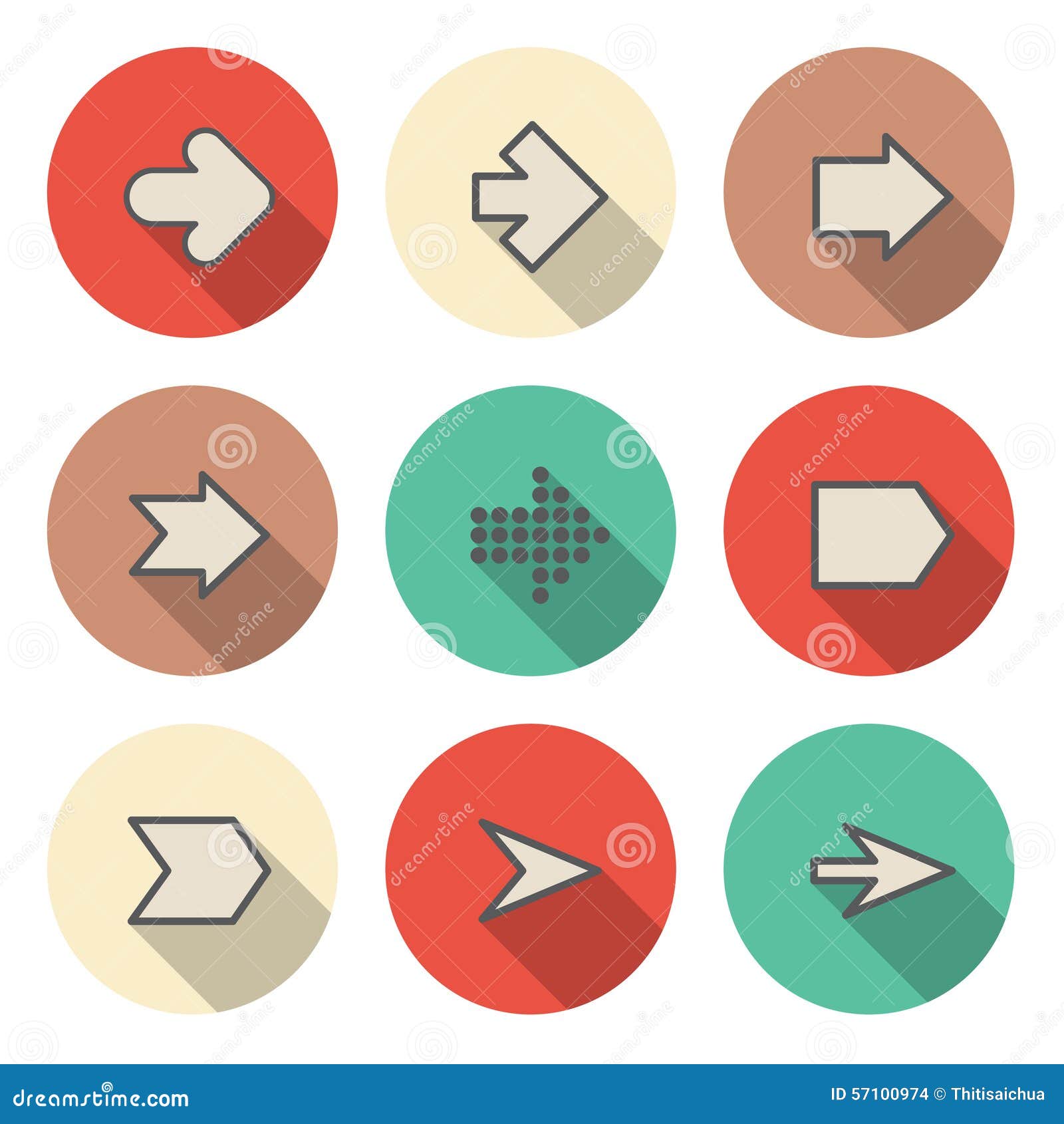 Flat Circular Icon for Arrow and Direction Concept Stock Vector ...