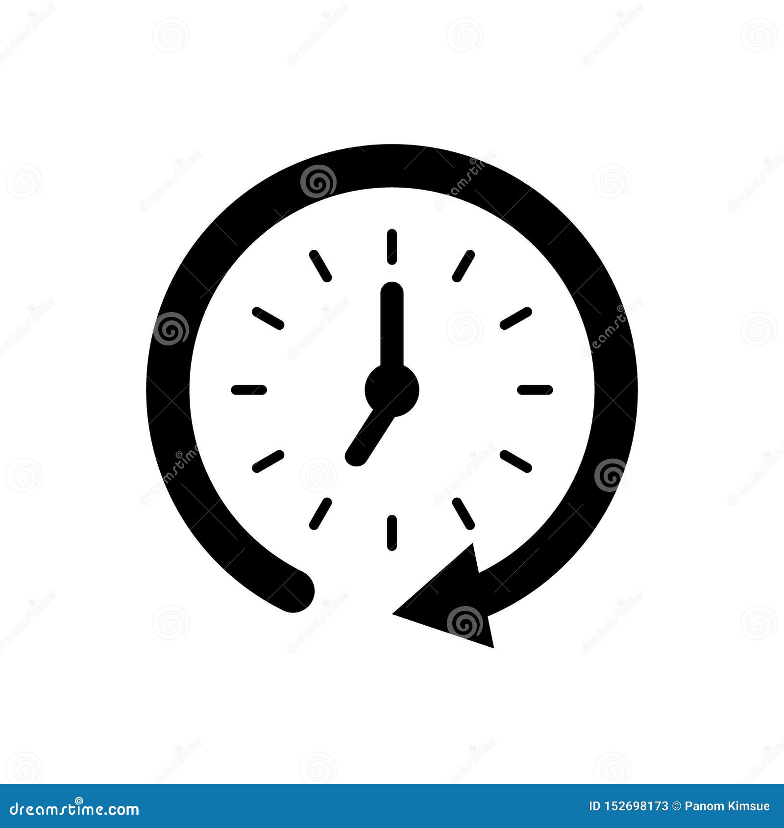 Flat Clock Vector Icon for Graphic Design, Logo, Web Site, Social Media ...