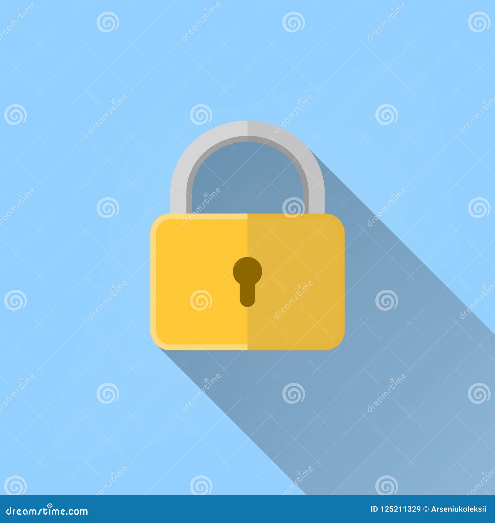 Flat Closed Lock Illustration. Simple Security Sign. Stock Vector ...