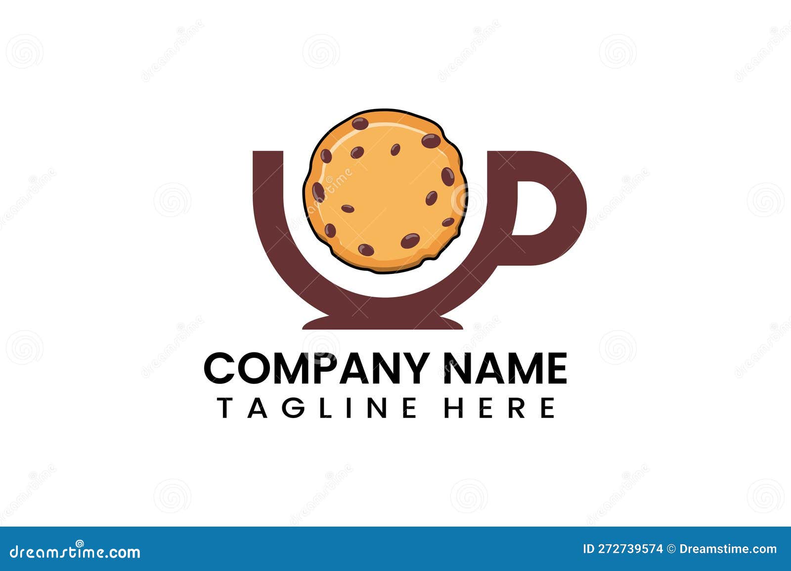 Flat Coffee Cup Cookies Bakery Logo Icon Template Stock Vector ...
