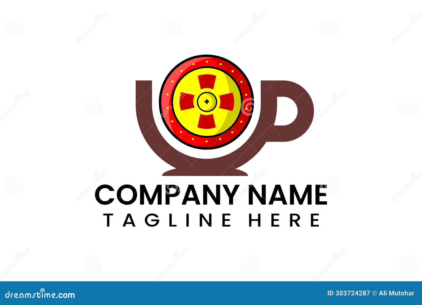 Flat Coffee Cup Shield Logo Icon Template Design Stock Illustration ...