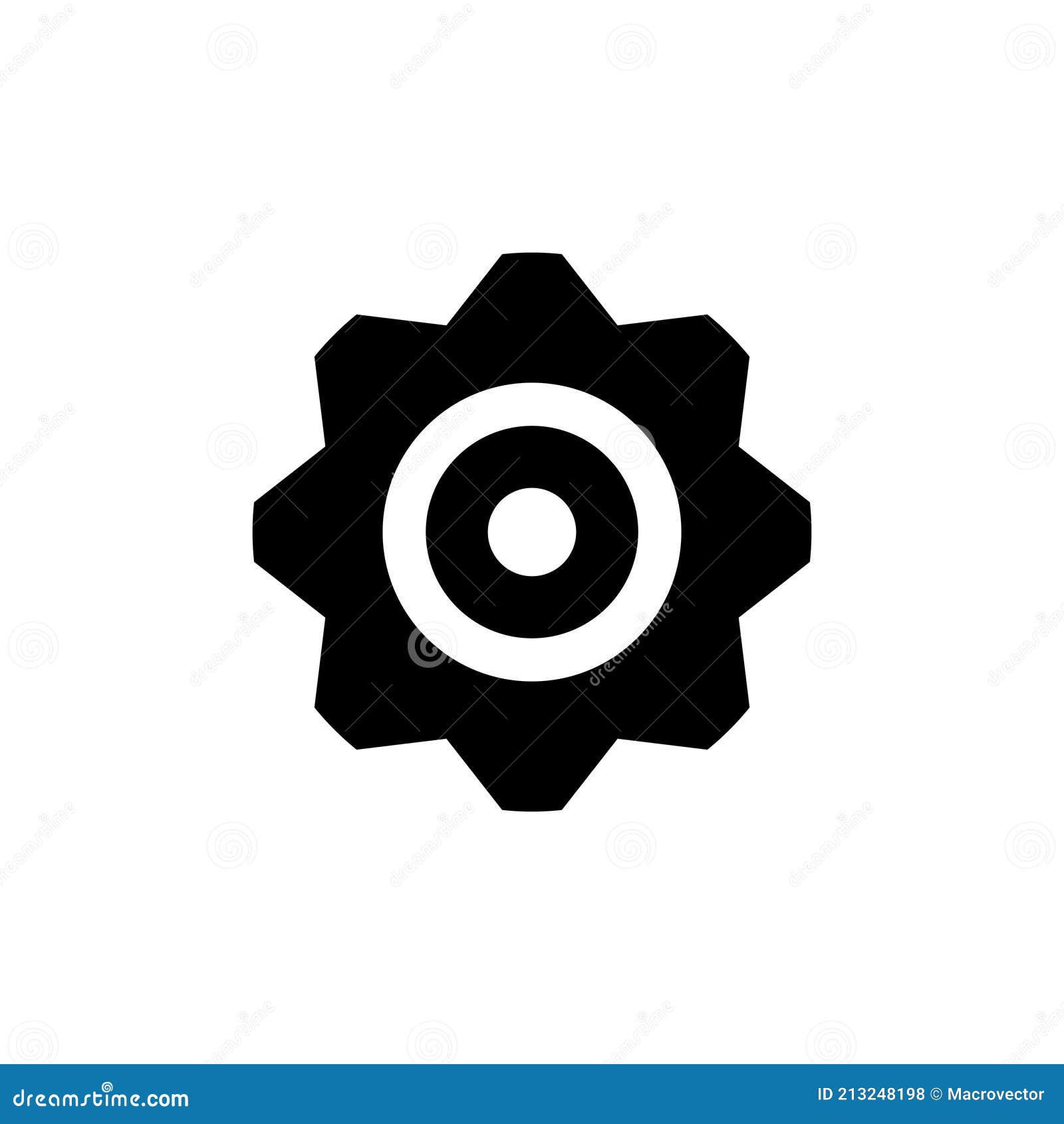 Flat Cogwheel Icon stock vector. Illustration of factory - 213248198