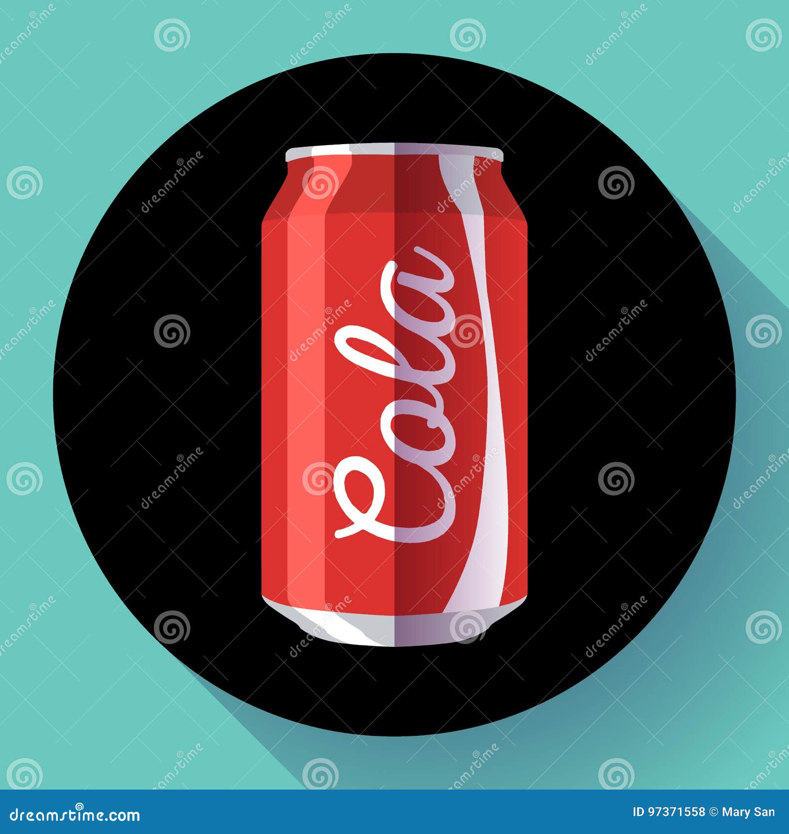 Flat Cola Can Soda Can Vector Illustration Cola Can Vector Icon Stock ...
