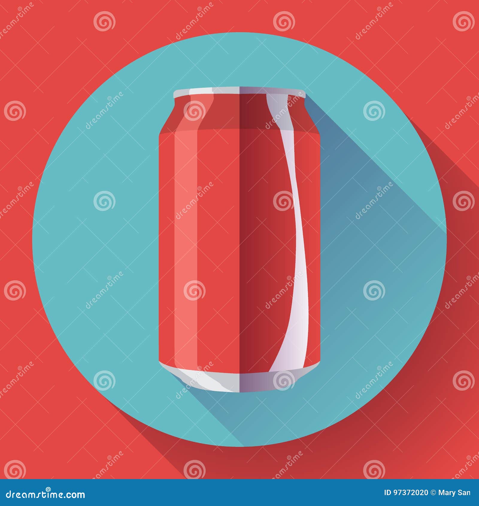 Flat Cola Can Soda Can Vector Illustration Cola Can Vector Icon Stock ...