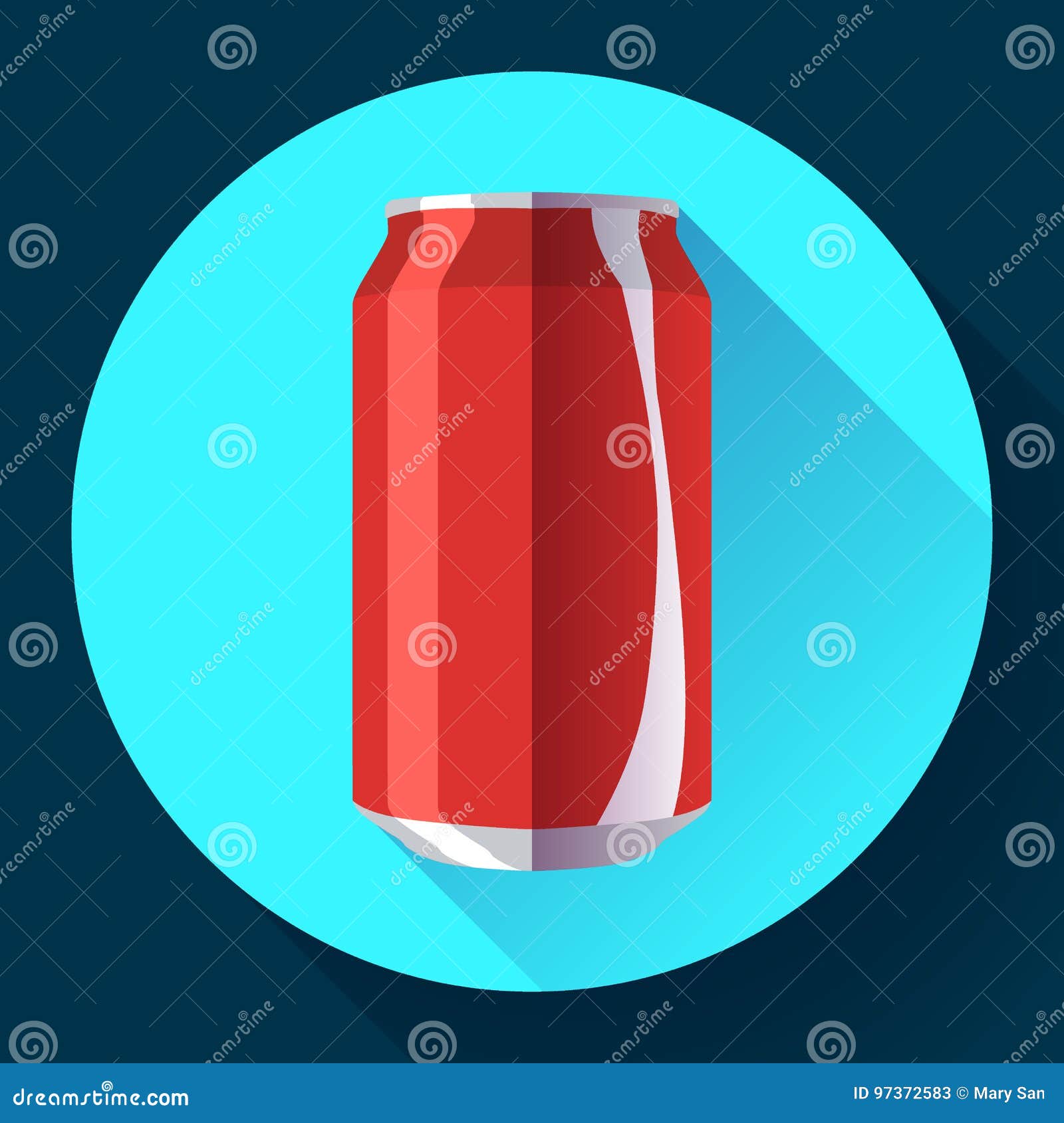 Flat Cola Can Soda Can Vector Illustration Cola Can Vector Icon Stock ...