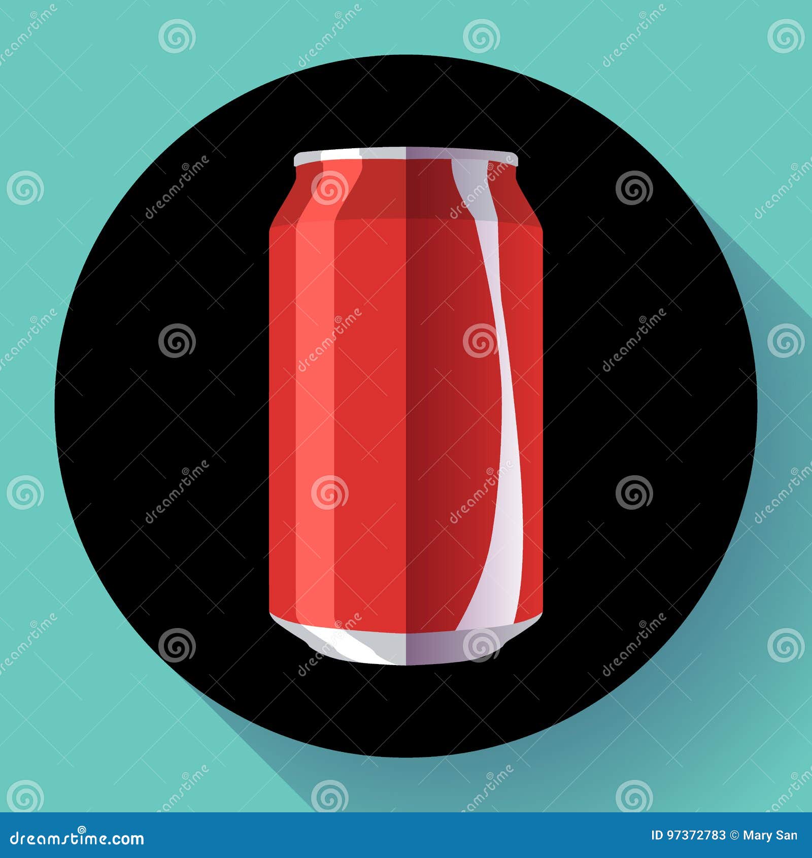 Flat Cola Can Soda Can Vector Illustration Cola Can Vector Icon Stock ...