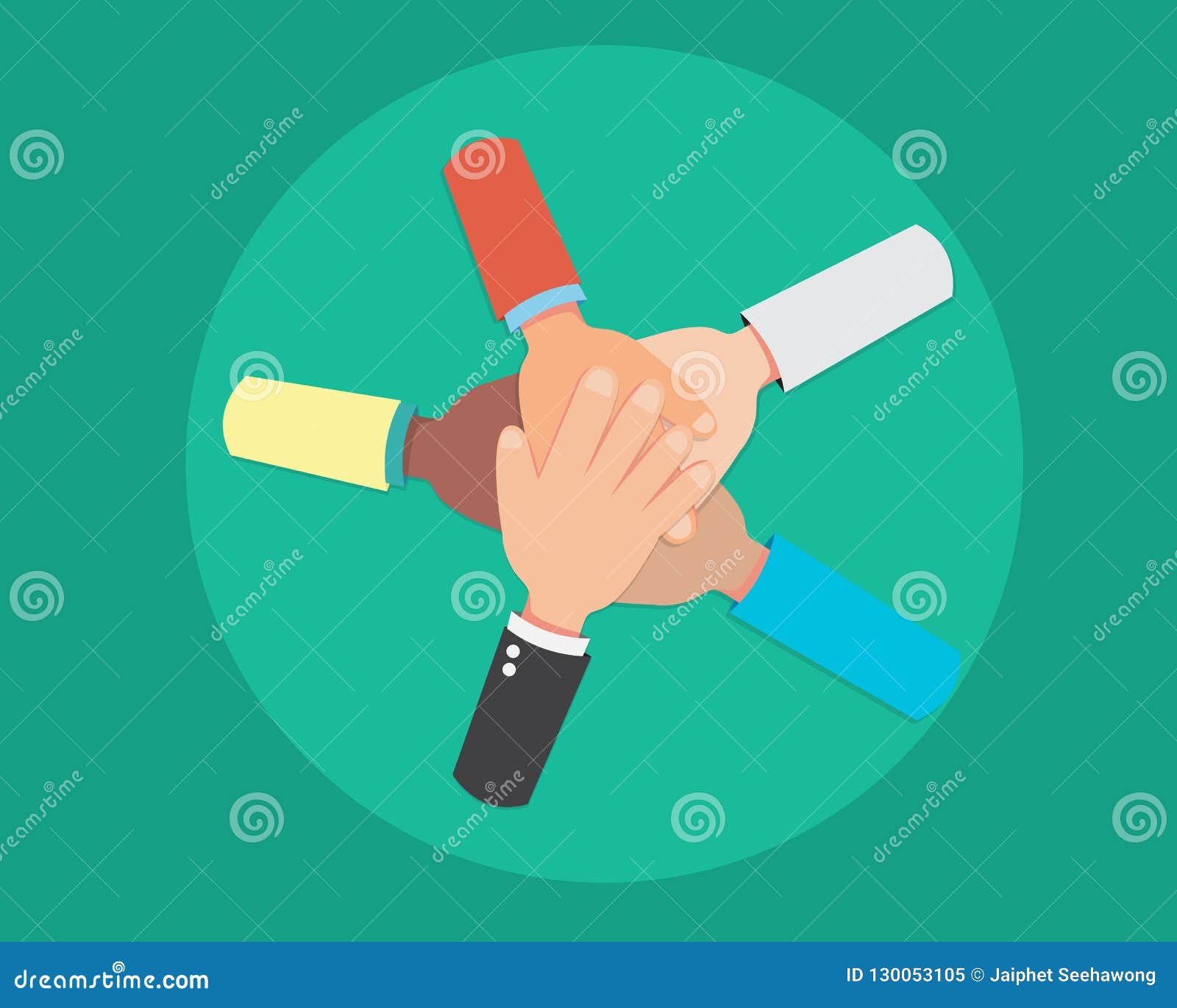 Flat Collaboration Hand with Partner. Stock Vector - Illustration of ...