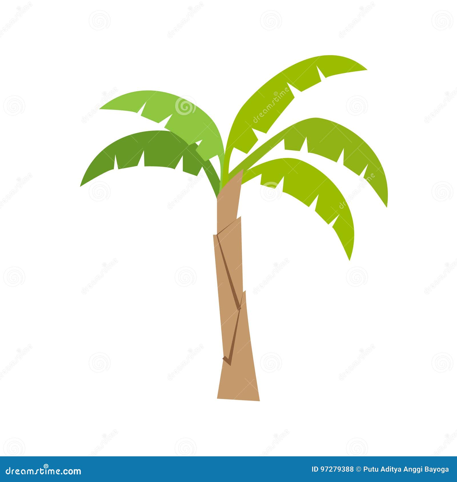 Flat Color Banana Tree Icon Stock Vector - Illustration of cartoon ...