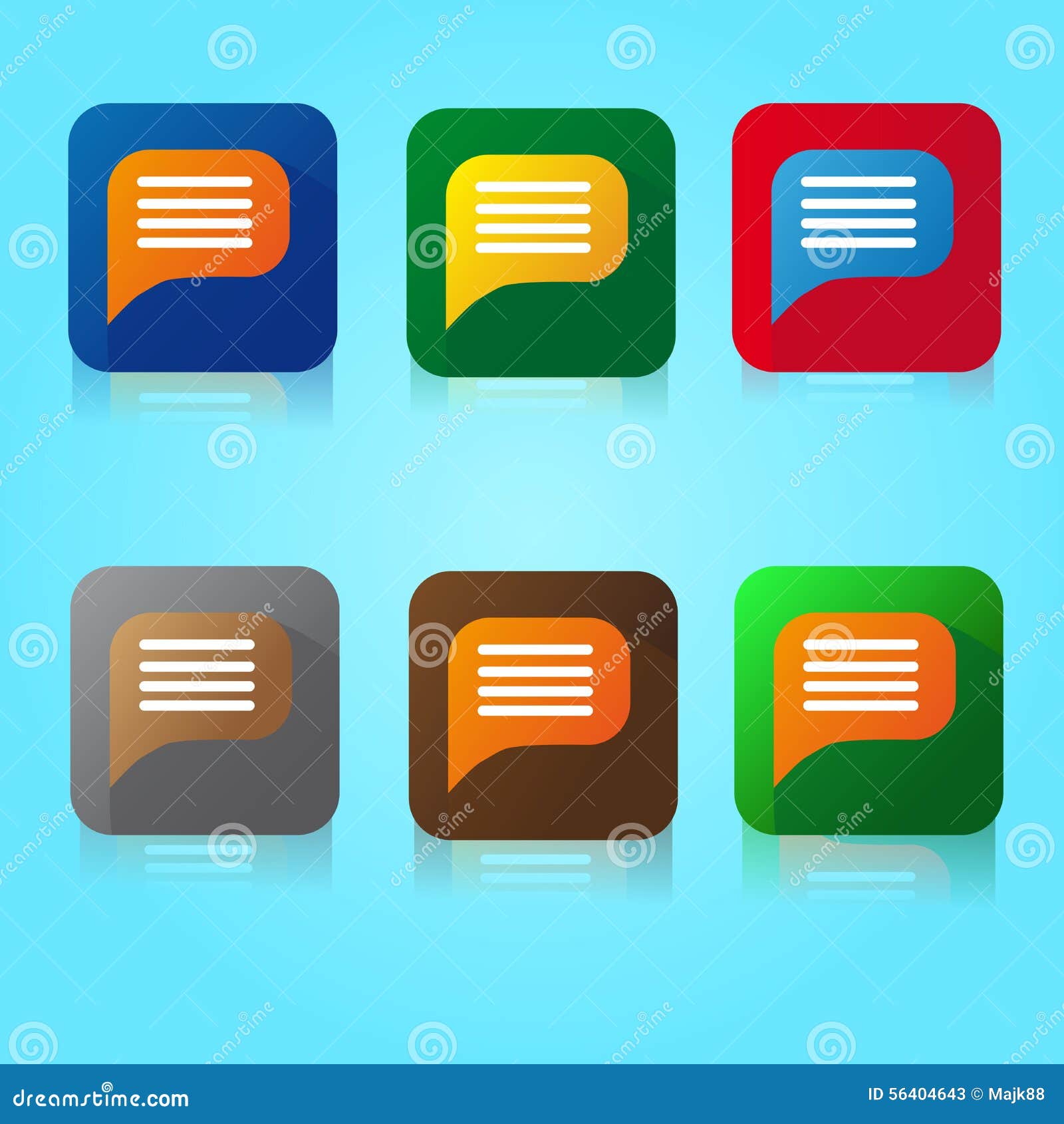 Flat Color Chat Icon stock illustration. Illustration of interface ...