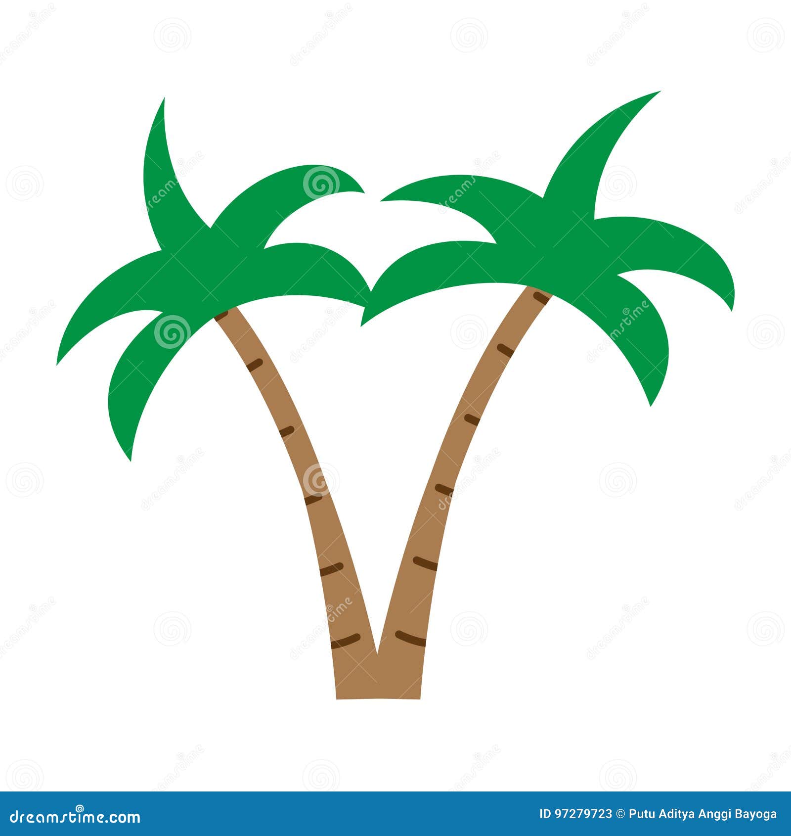 Flat Color Coconut Tree Icon Stock Vector - Illustration of simple ...