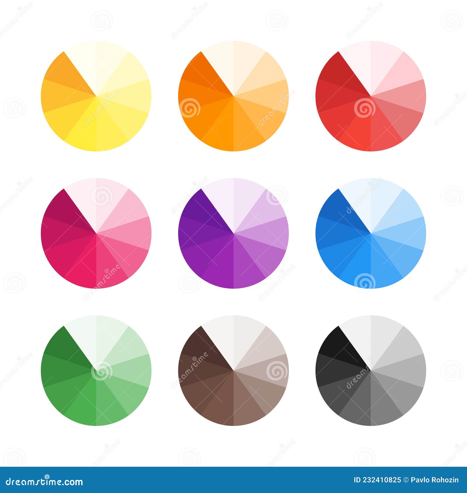 Flat Color Combinations on Palette for Your Design Stock Vector ...