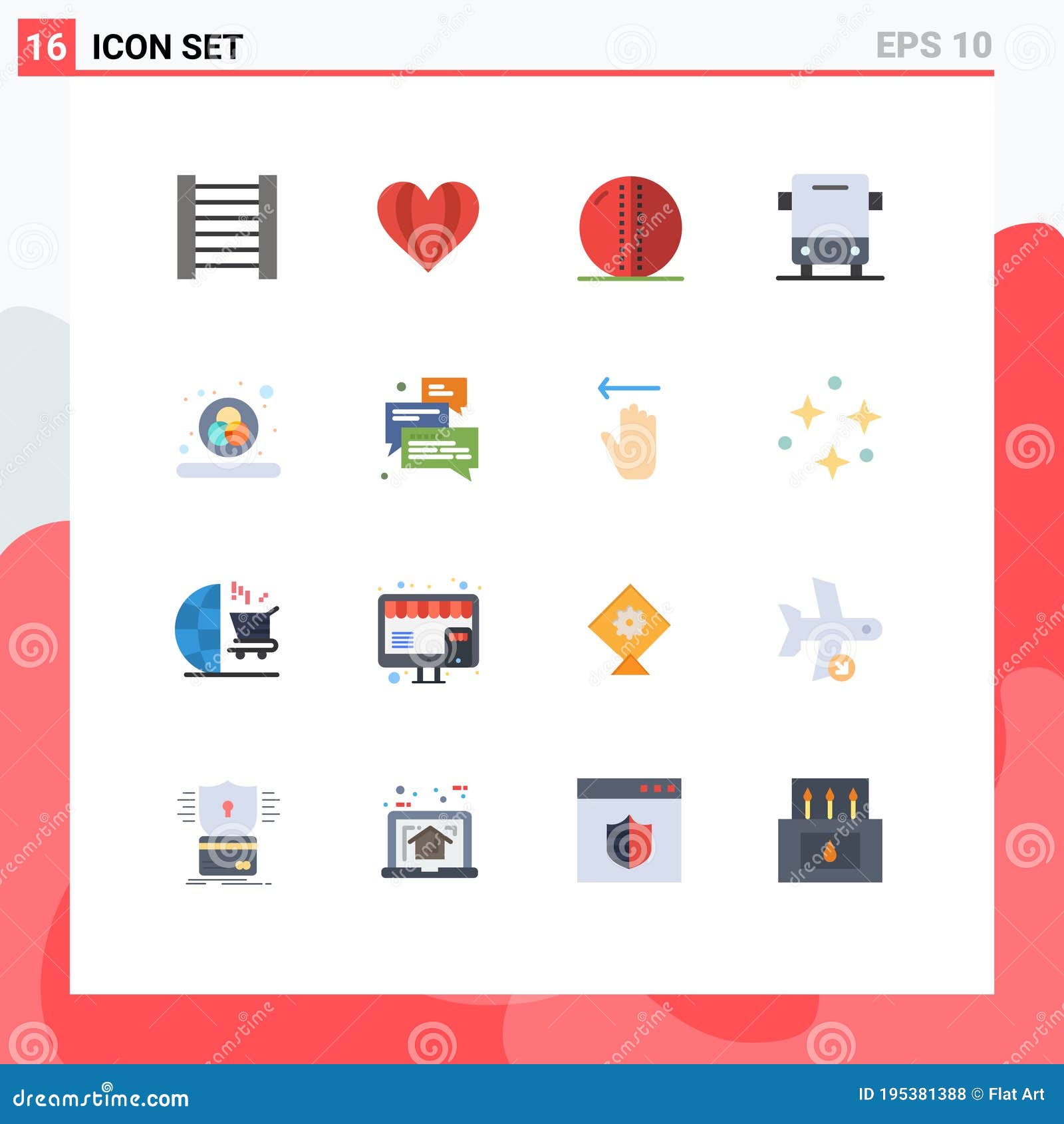 Pictogram Set of 16 Simple Flat Colors of Rgb, Color, Solid Ball ...