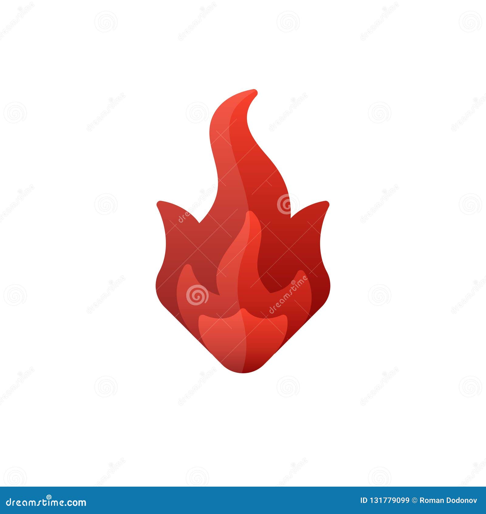 Flat Color Fire Icon Red Abstract Stock Illustration - Illustration of ...