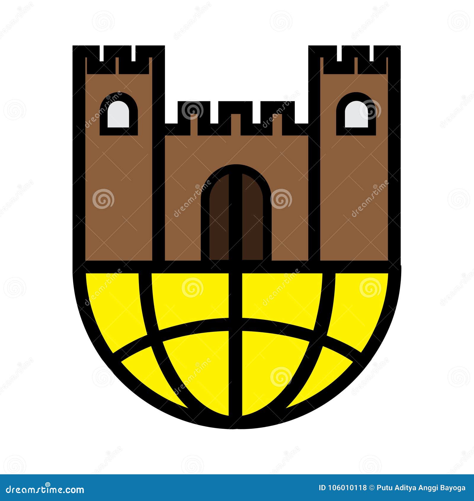 Flat color fort icon stock vector. Illustration of cartoon - 106010118