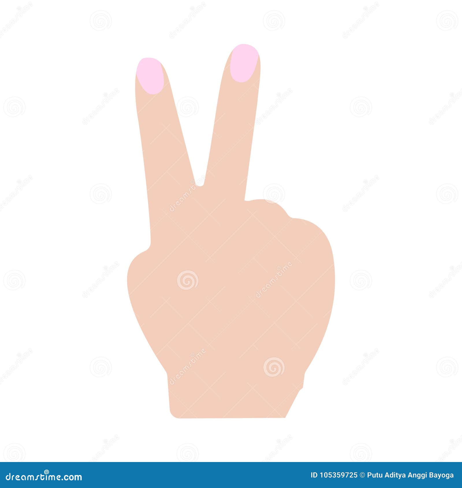 Flat color hand sign icon stock vector. Illustration of finger - 105359725