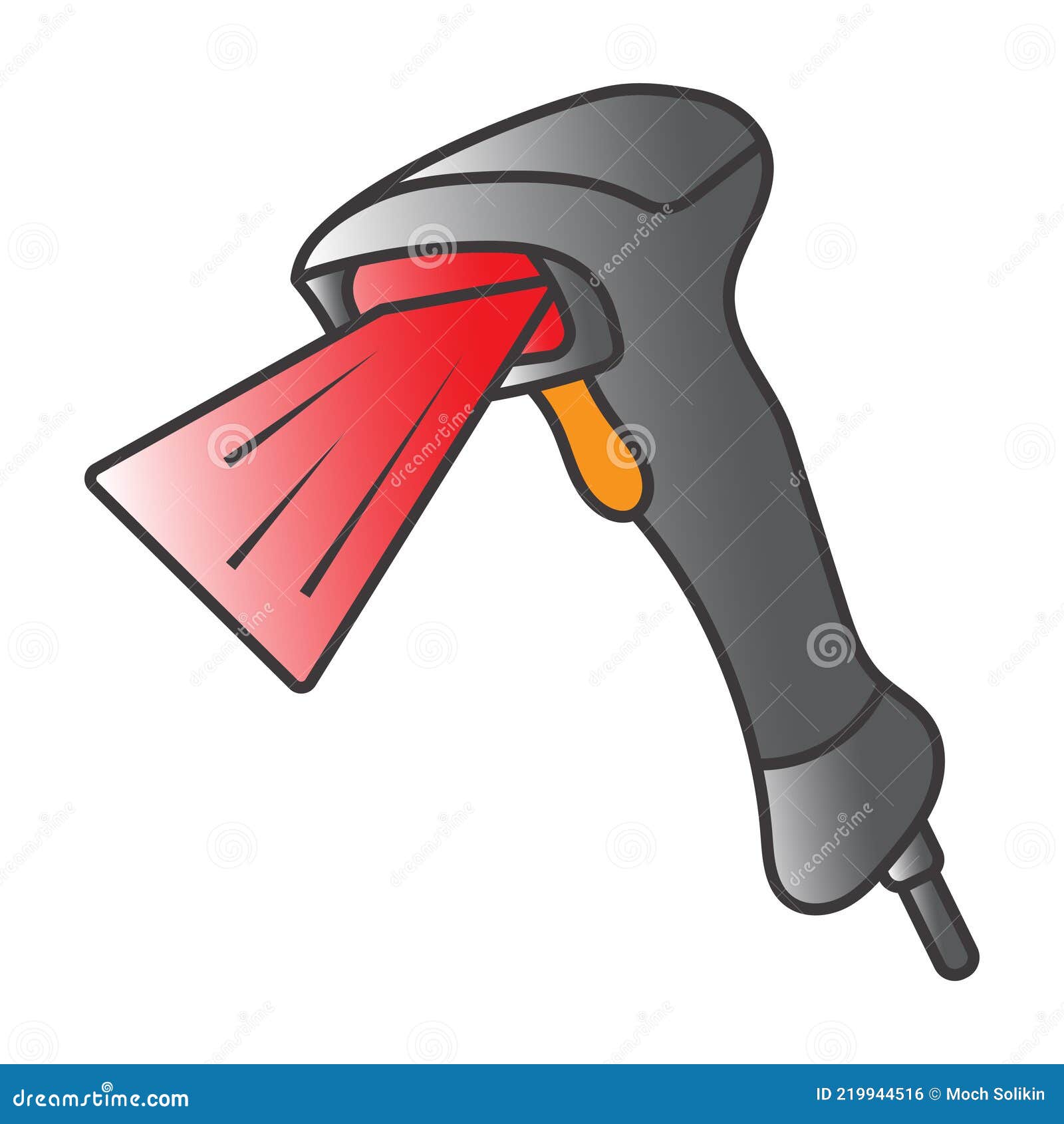 Flat Color Icon a Barcode Scanner with Laser for Apps and Websites ...