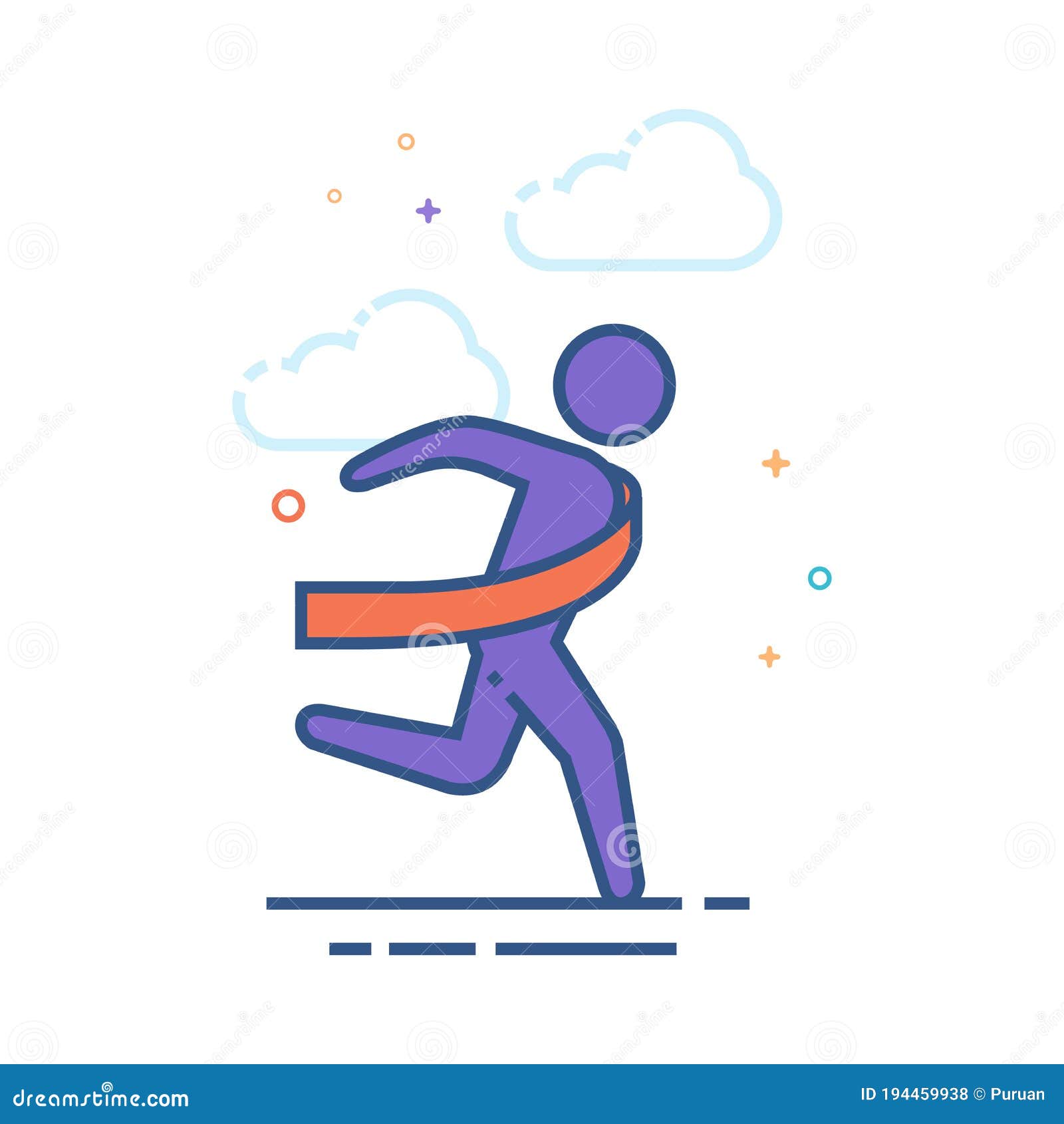 Flat Color Icon - Finish Line Stock Vector - Illustration of sport ...