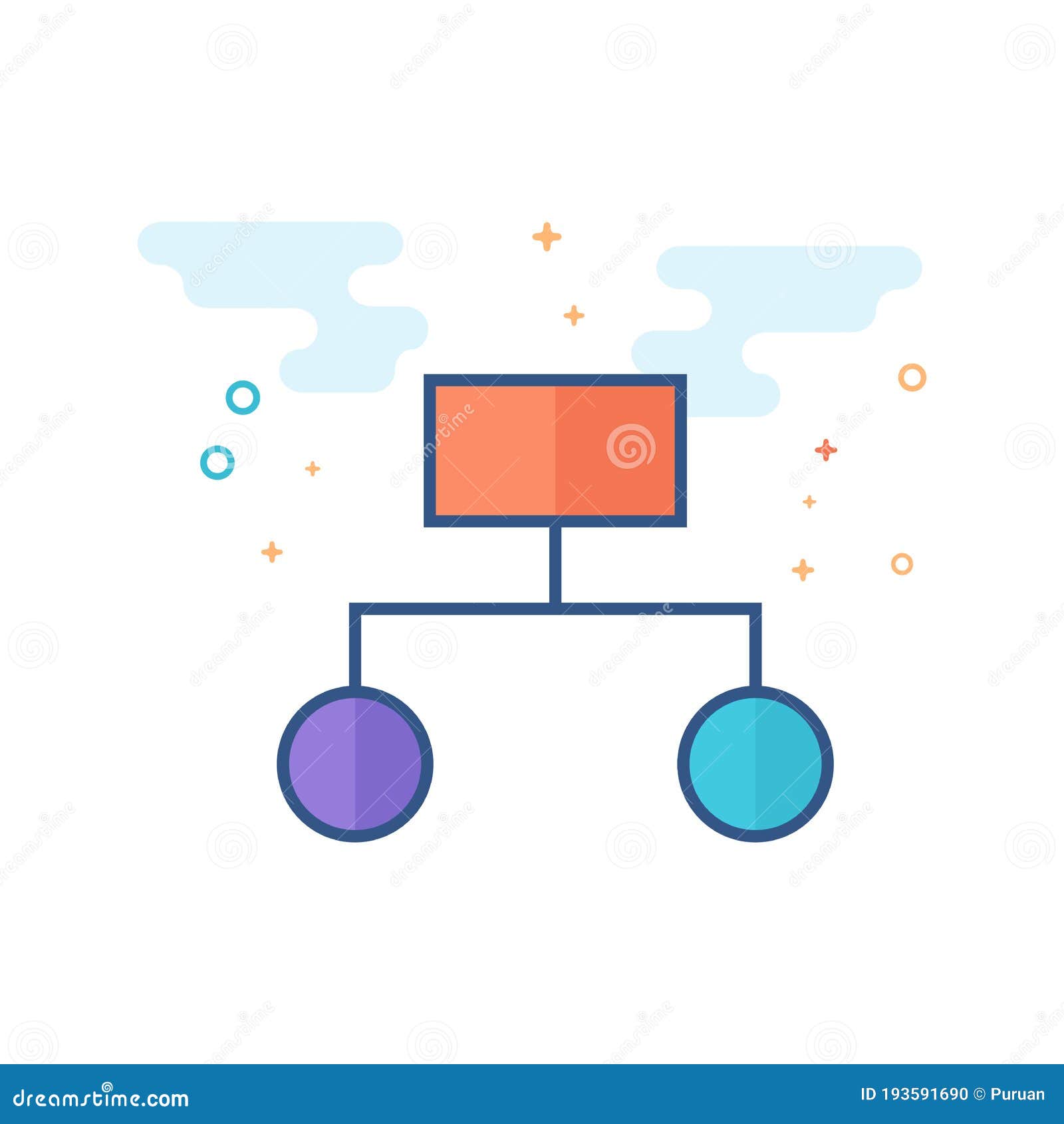 Flat Color Icon - Hierarchy Stock Vector - Illustration of group, order ...