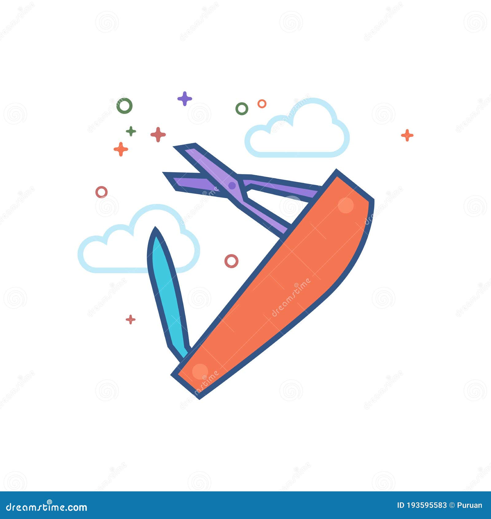 Flat Color Icon - Multitool Stock Vector - Illustration of scissor ...