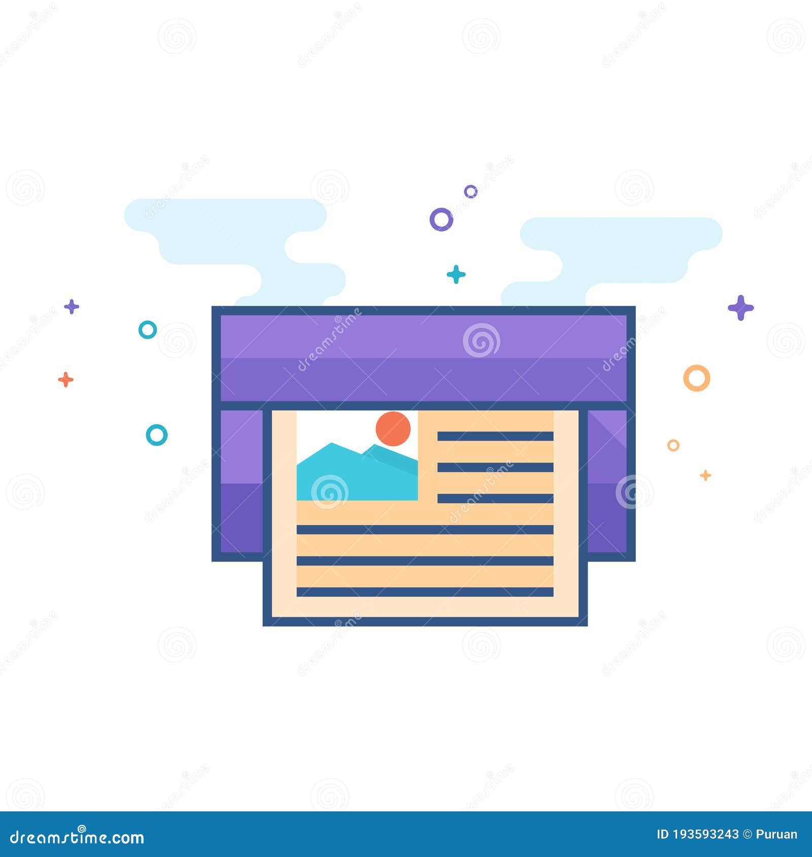 Flat Color Icon - Printing Rollers Stock Vector - Illustration of ...