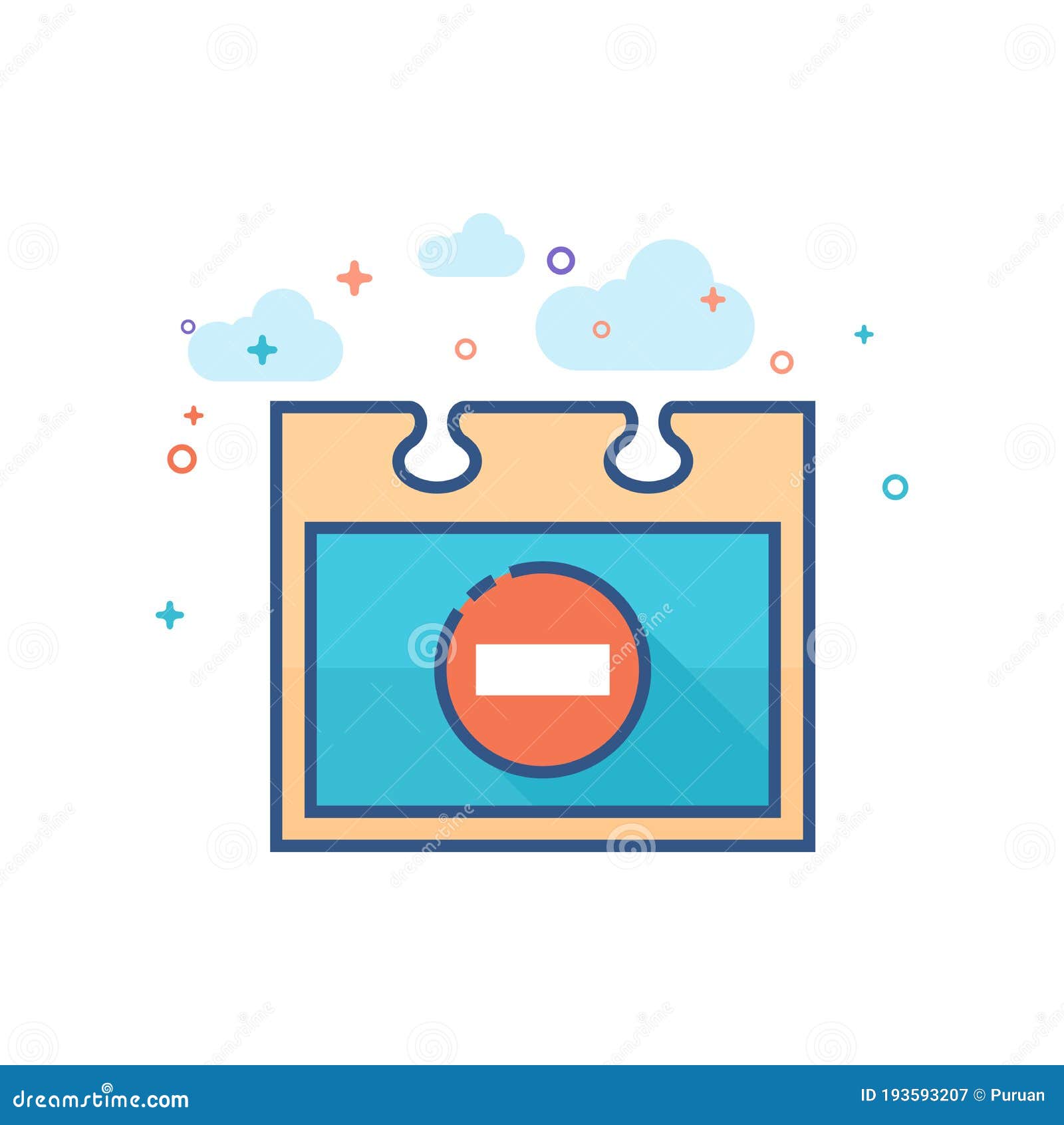 Flat Color Icon - Unavailable Label Stock Vector - Illustration of ...