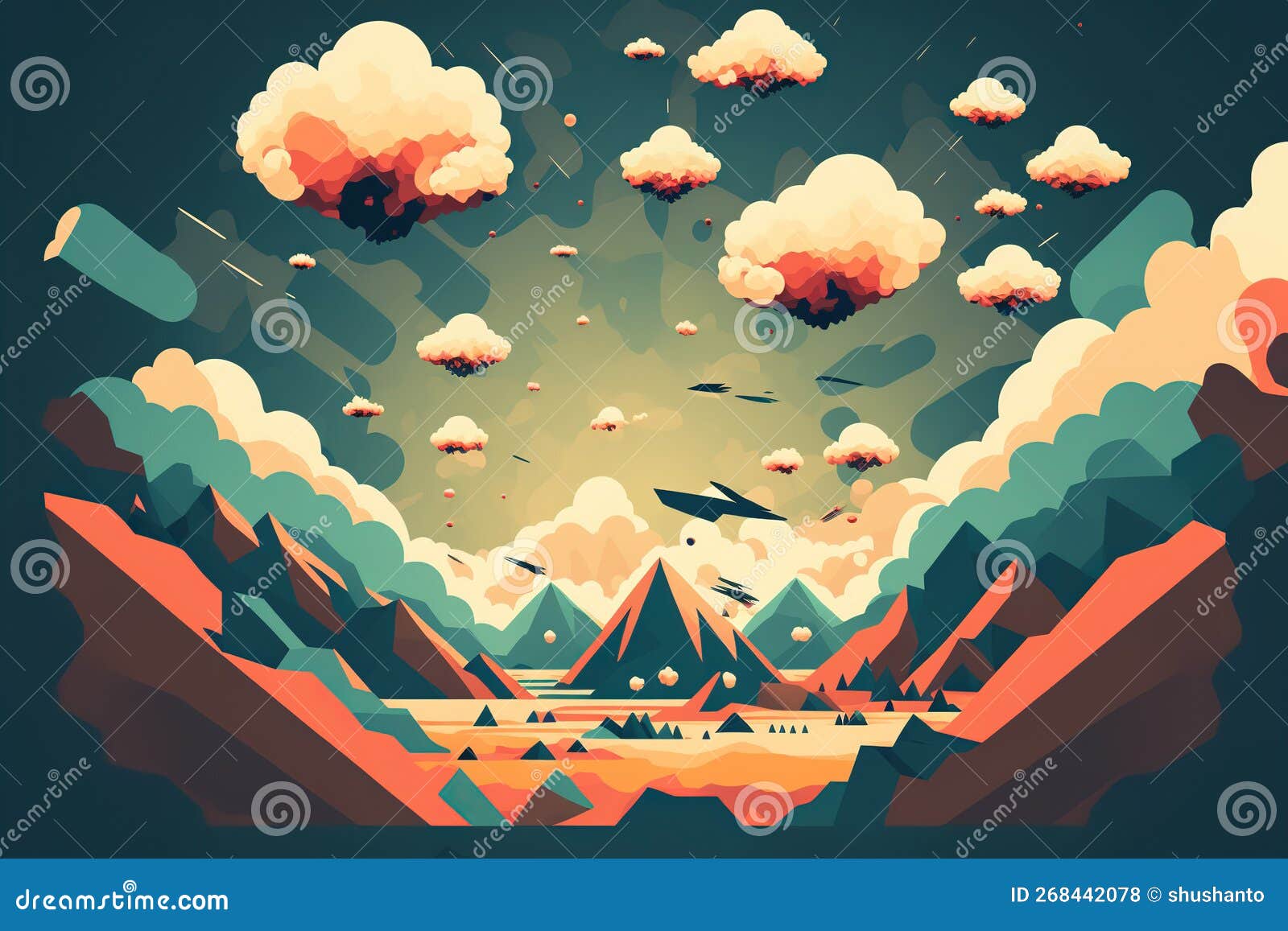 Flat Color Illustration of Particle Explosion Stock Illustration ...