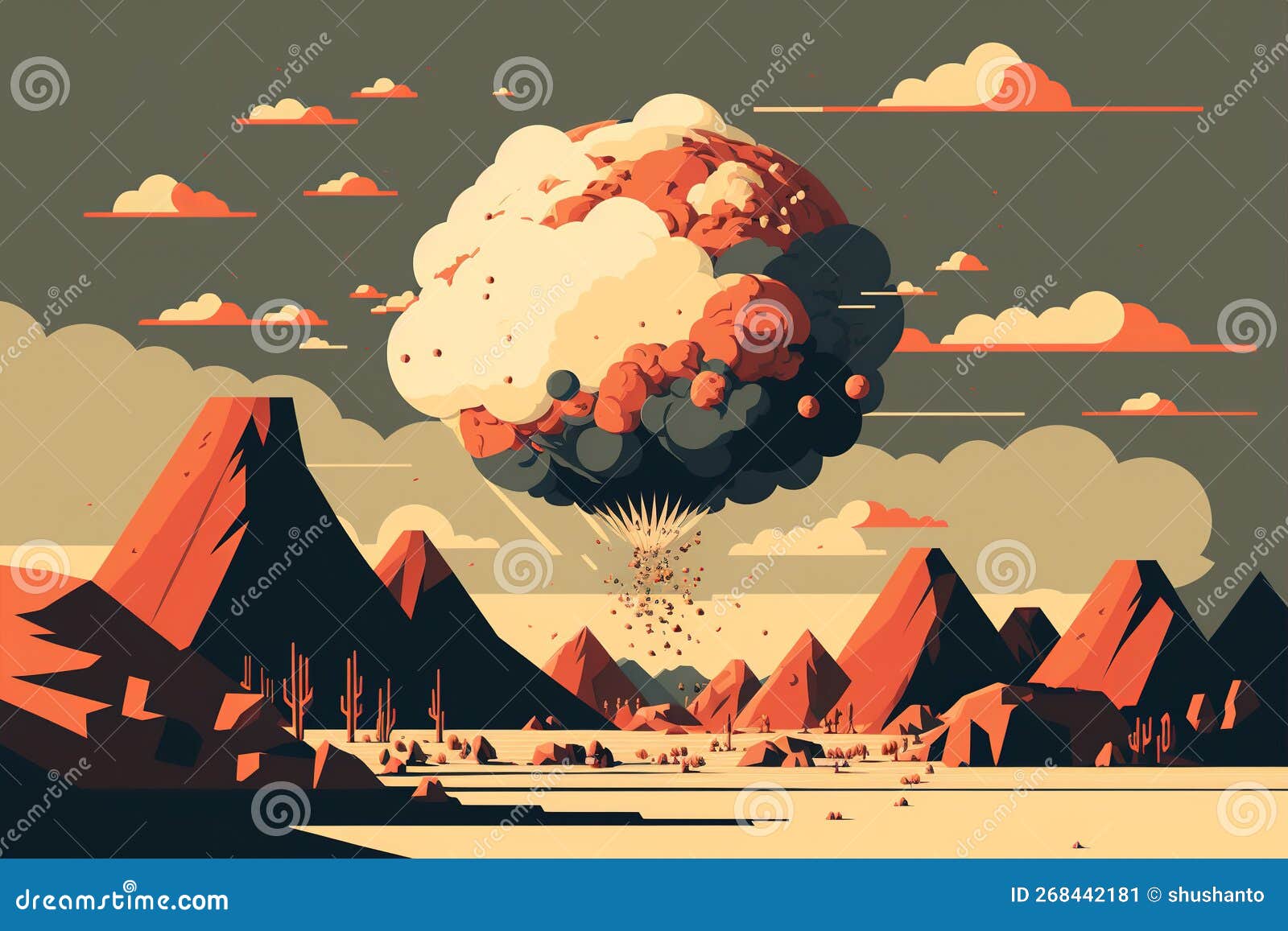 Flat Color Illustration of Particle Explosion Stock Illustration ...