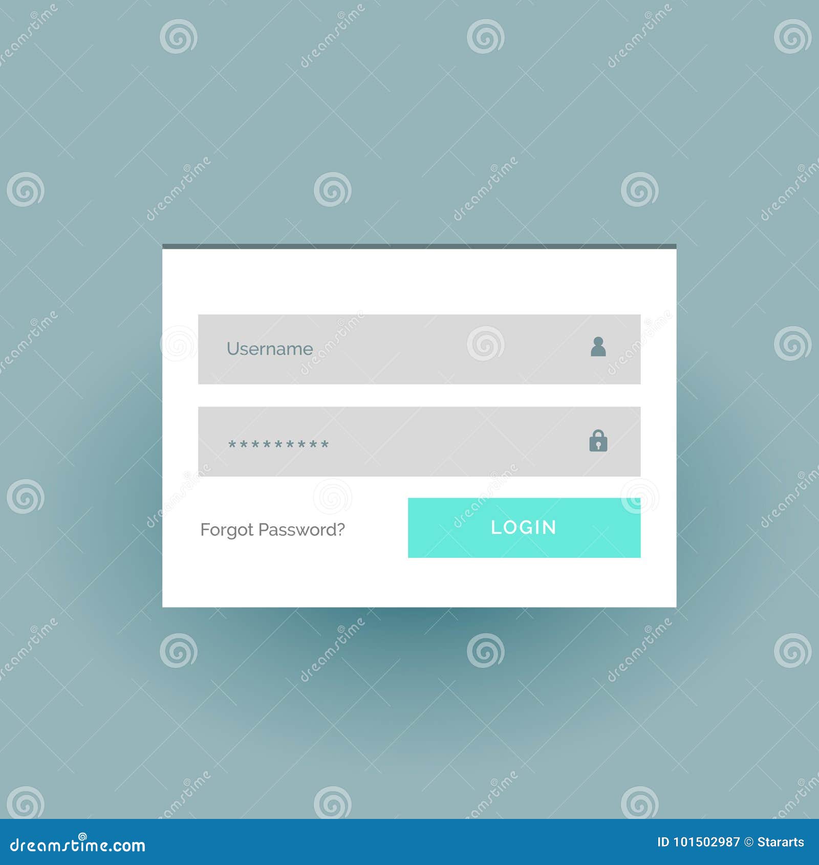 Flat Color Login Form Ui Template In White Stock Vector Illustration Of Member Interface