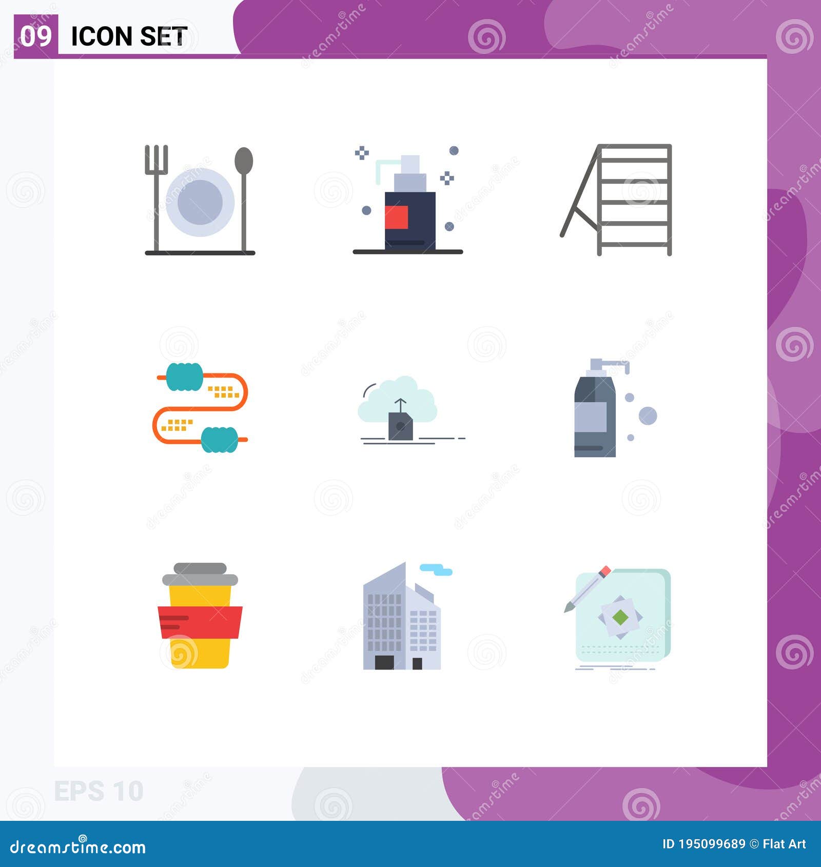 Stock Vector Icon Pack of 9 Line Signs and Symbols for Computing, Save ...