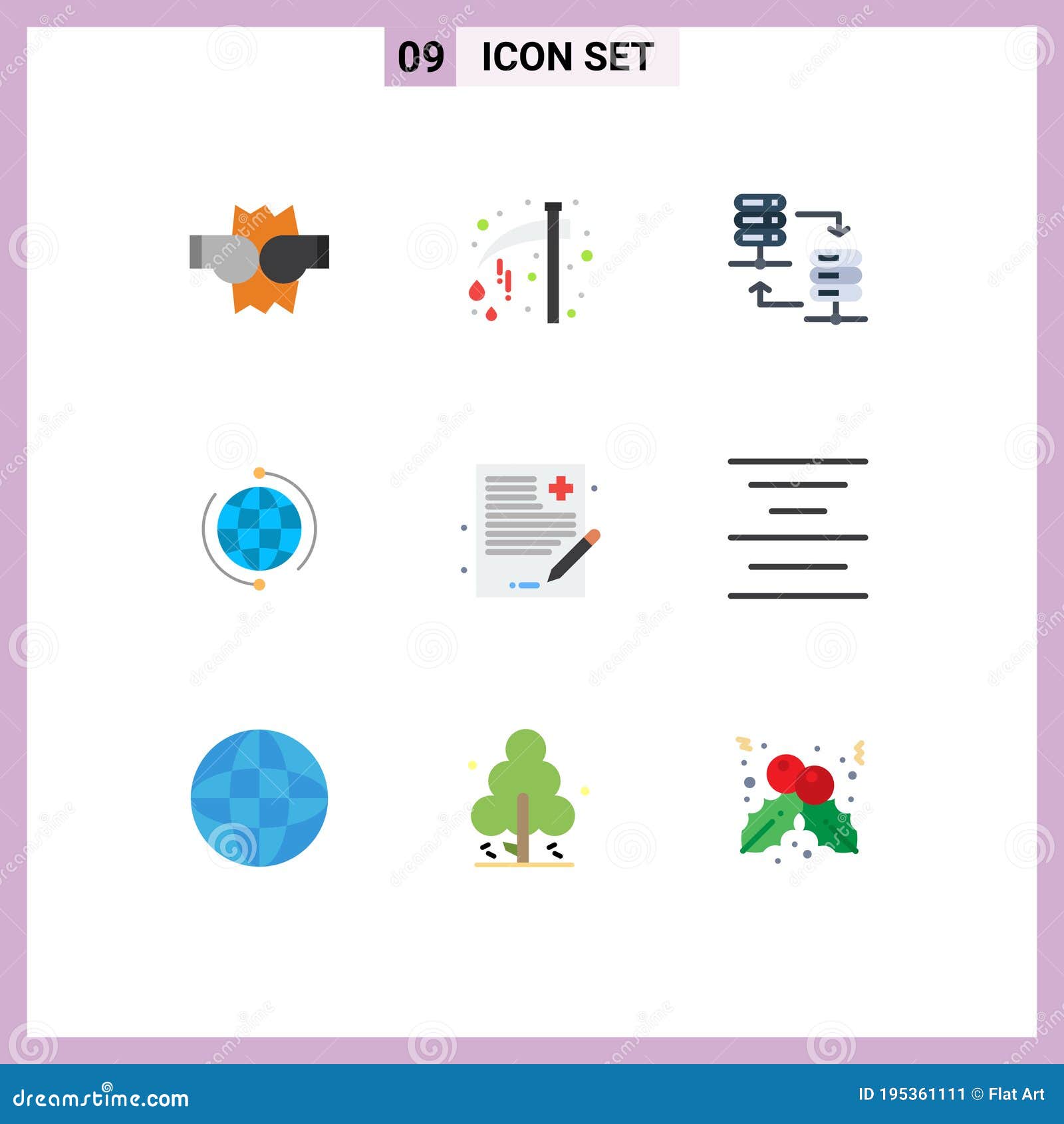 Flat Color Pack of 9 Universal Symbols of Internet, Connection, Server ...