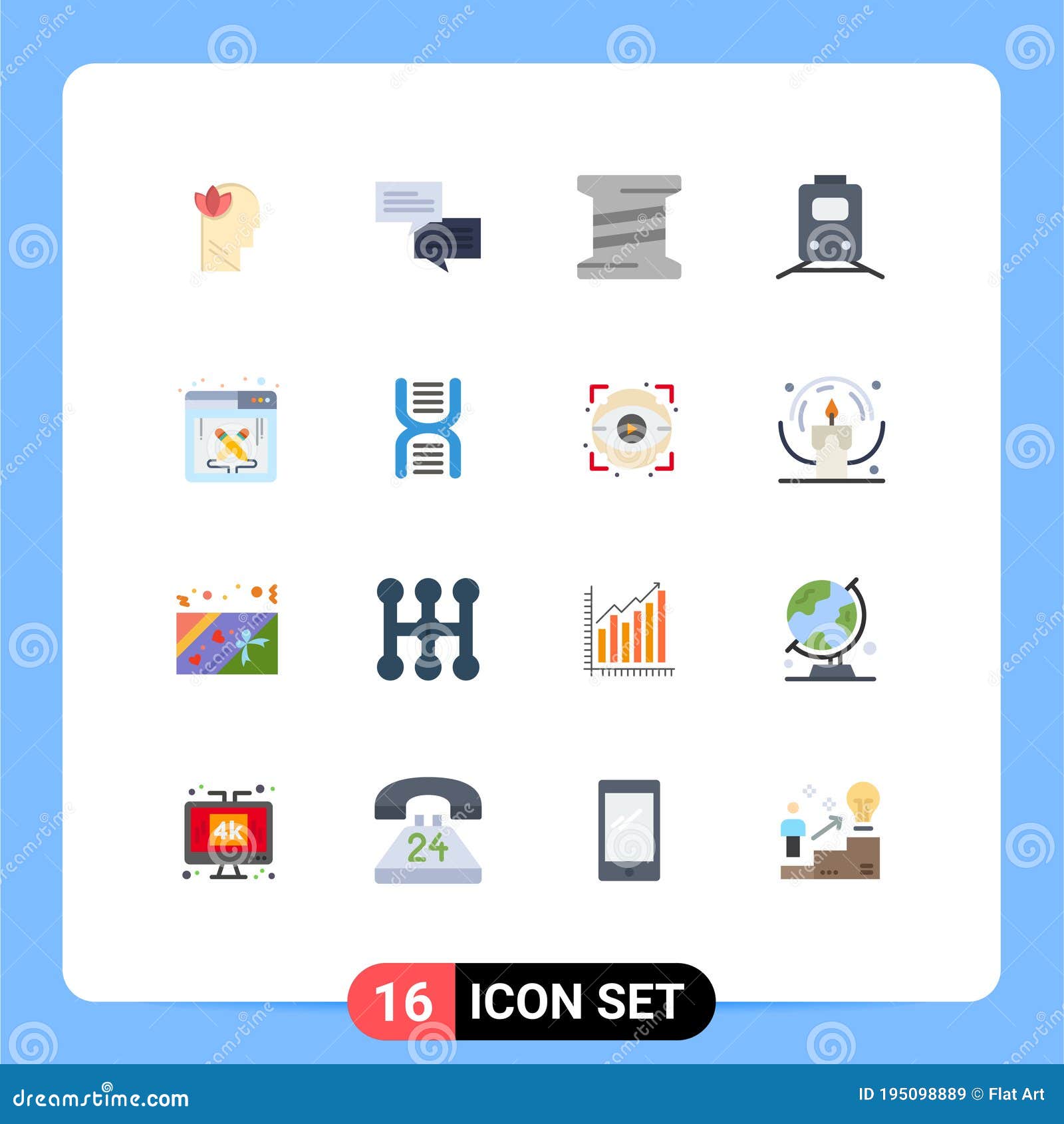 Flat Color Pack of 16 Universal Symbols of Software, Design, Coil ...